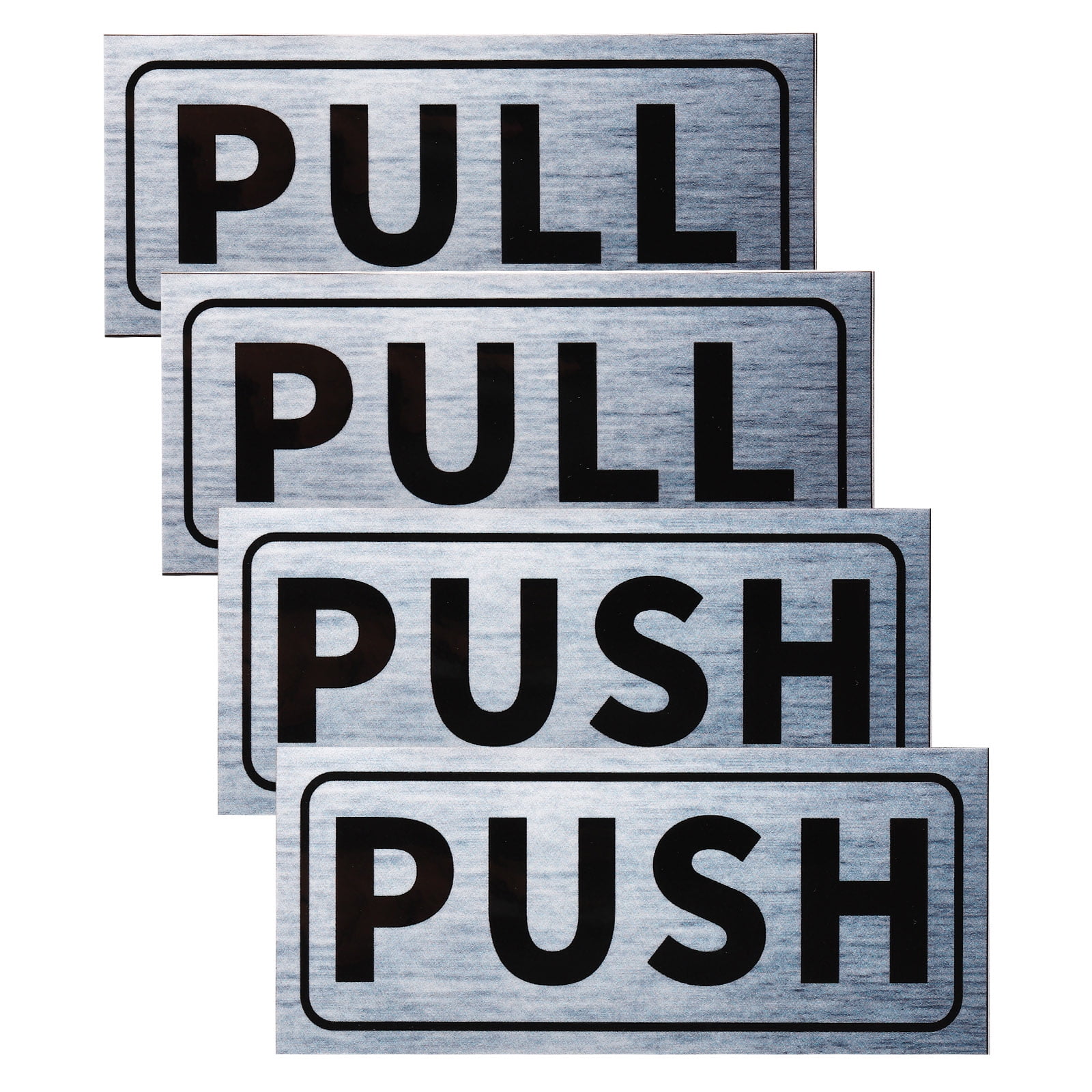 Uxcell Push Pull Door Sign 2"x5" Adhesive Horizontal Pull Push Sticker ...