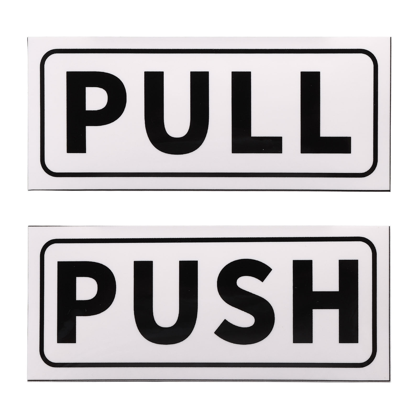 Uxcell Push Pull Door Sign 2"x5" Adhesive Horizontal Pull Push Sticker ...