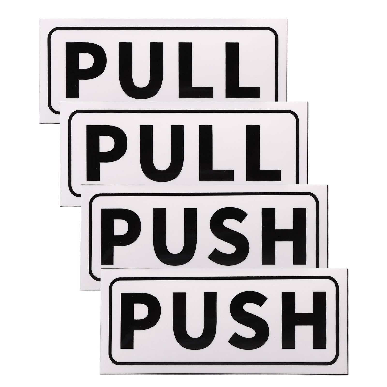 Uxcell Push Pull Door Sign 2"x5" Adhesive Horizontal Pull Push Sticker ...