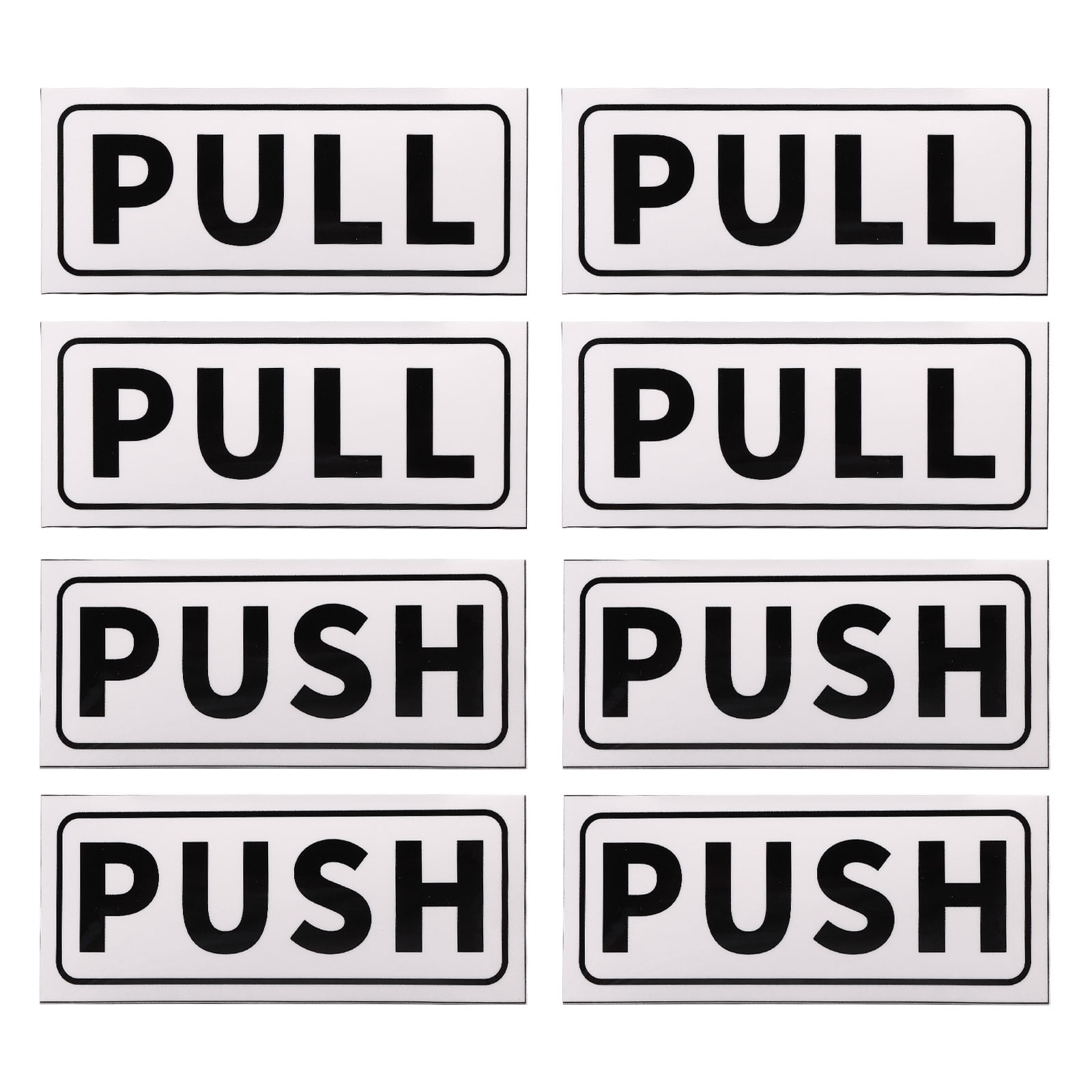 Uxcell Push Pull Door Sign 2"x5" Adhesive Horizontal Pull Push Sticker ...
