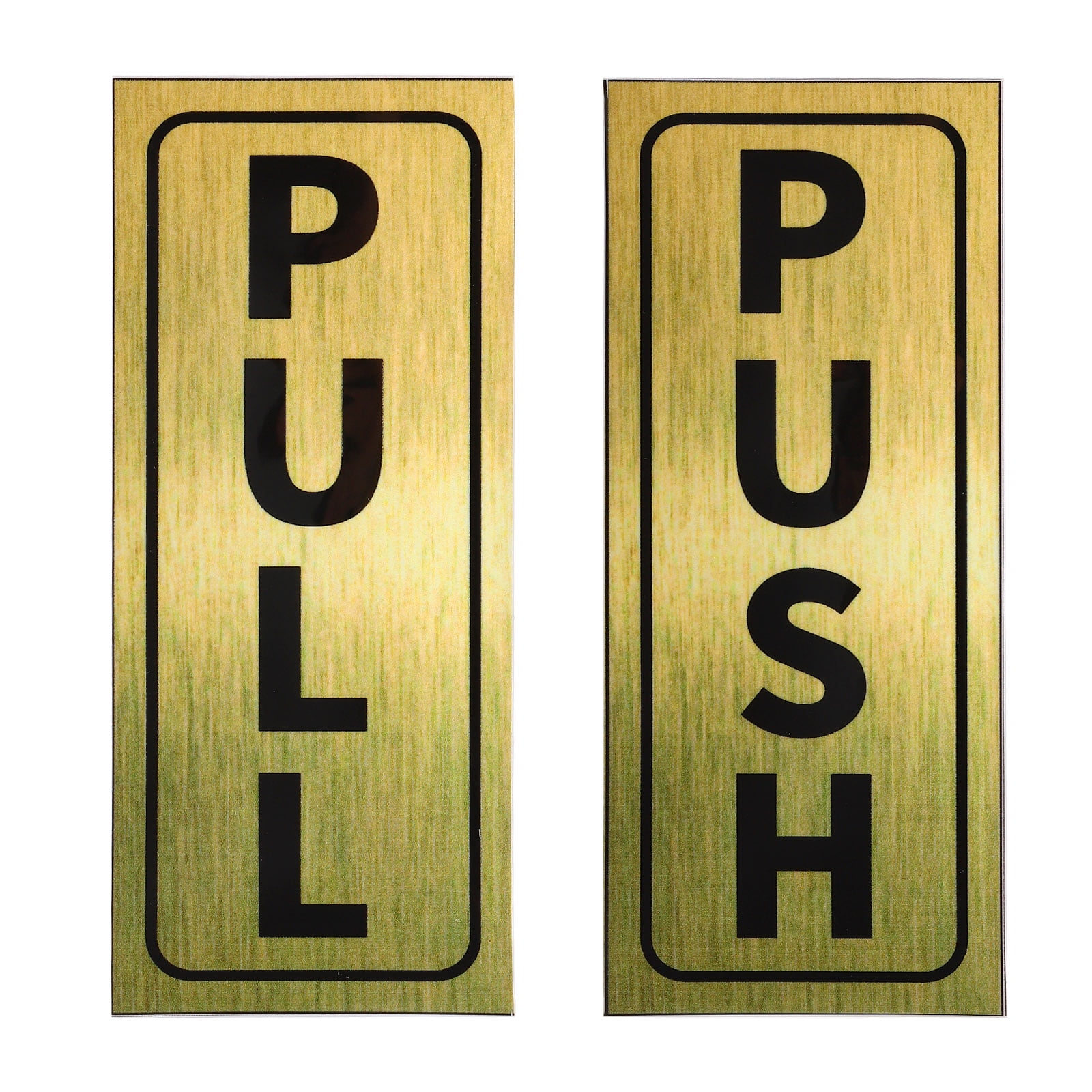 Uxcell Push Pull Door Sign 2"x5" Adhesive Vertical Pull Push Sticker ...