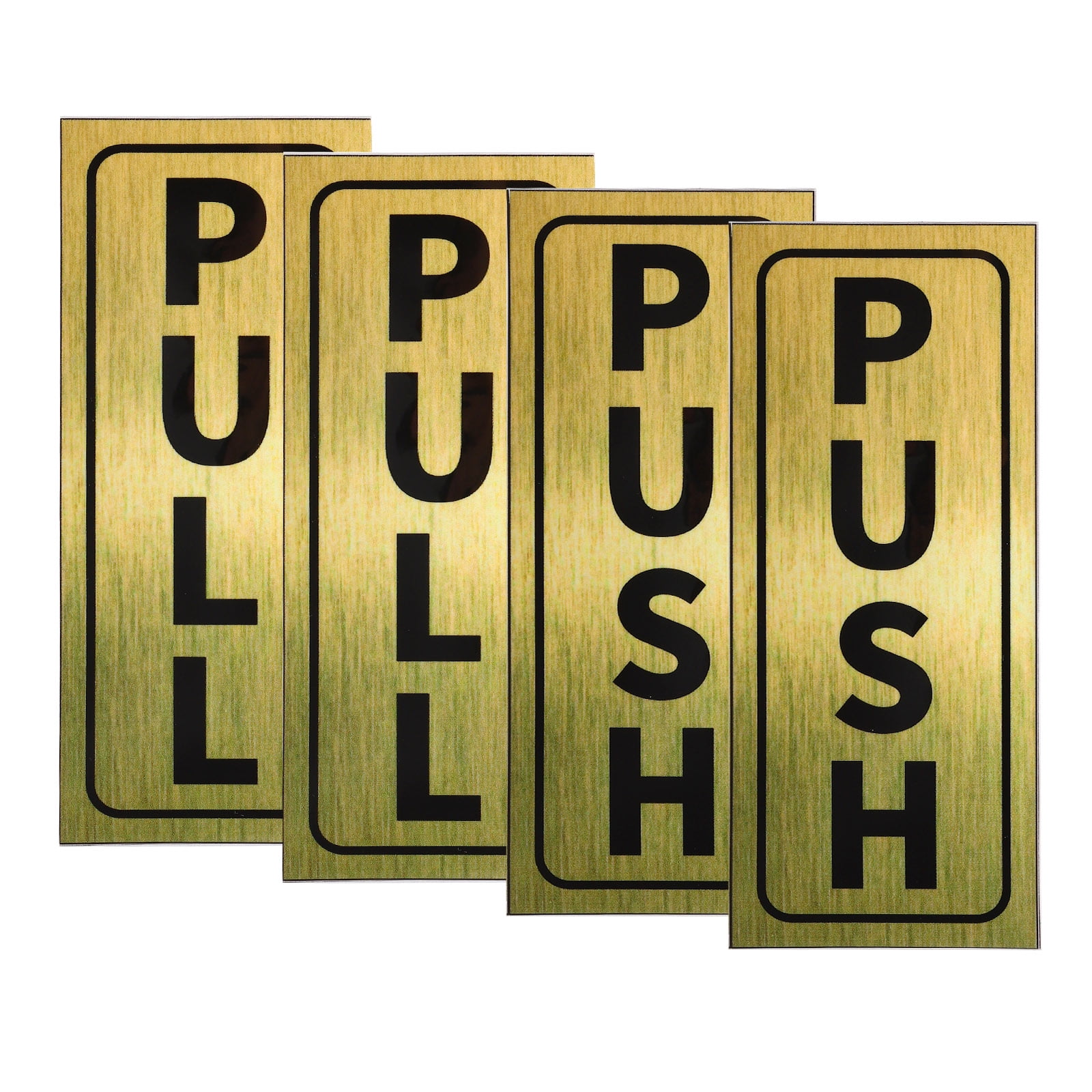 Uxcell Push Pull Door Sign 2"x5" Adhesive Vertical Pull Push Sticker ...