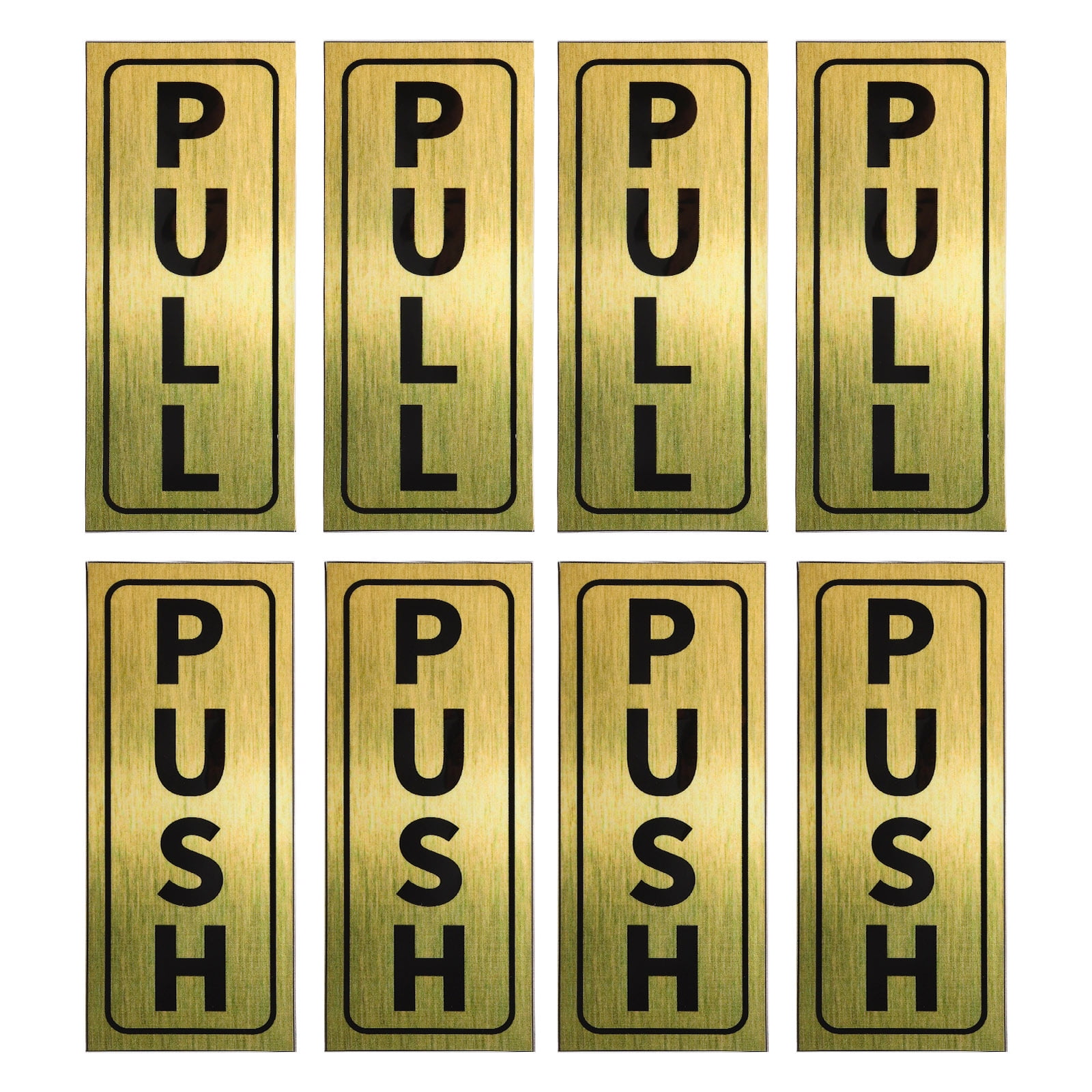 Uxcell Push Pull Door Sign 2"x5" Adhesive Vertical Pull Push Sticker ...
