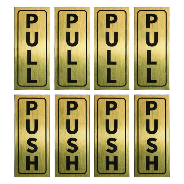 Uxcell Push Pull Door Sign 2"x5" Adhesive Vertical Pull Push Sticker ...