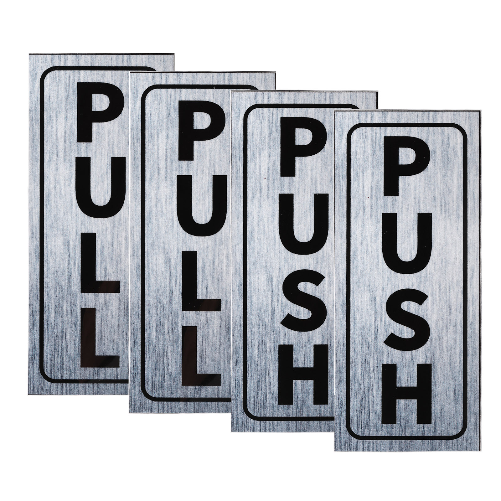 Uxcell Push Pull Door Sign 2"x5" Adhesive Vertical Pull Push Sticker ...