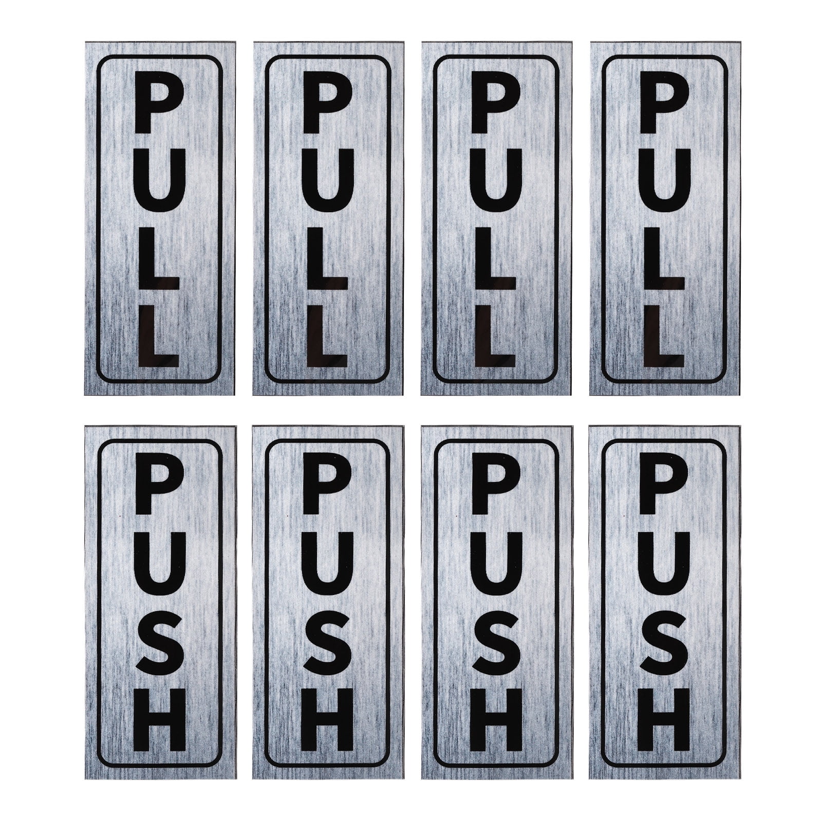 Uxcell Push Pull Door Sign 2"x5" Adhesive Vertical Pull Push Sticker ...