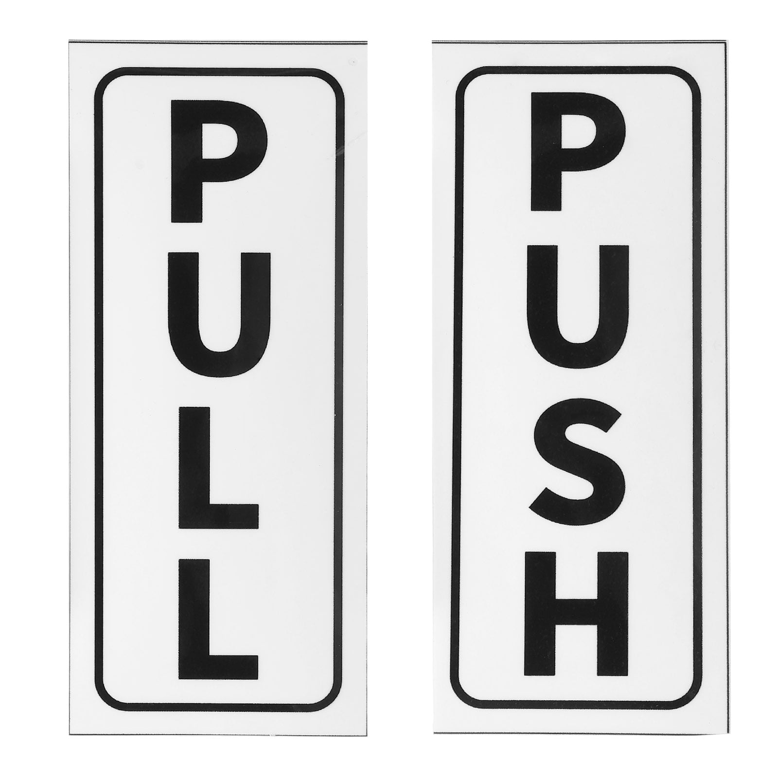 Uxcell Push Pull Door Sign 2"x5" Adhesive Vertical Pull Push Sticker ...