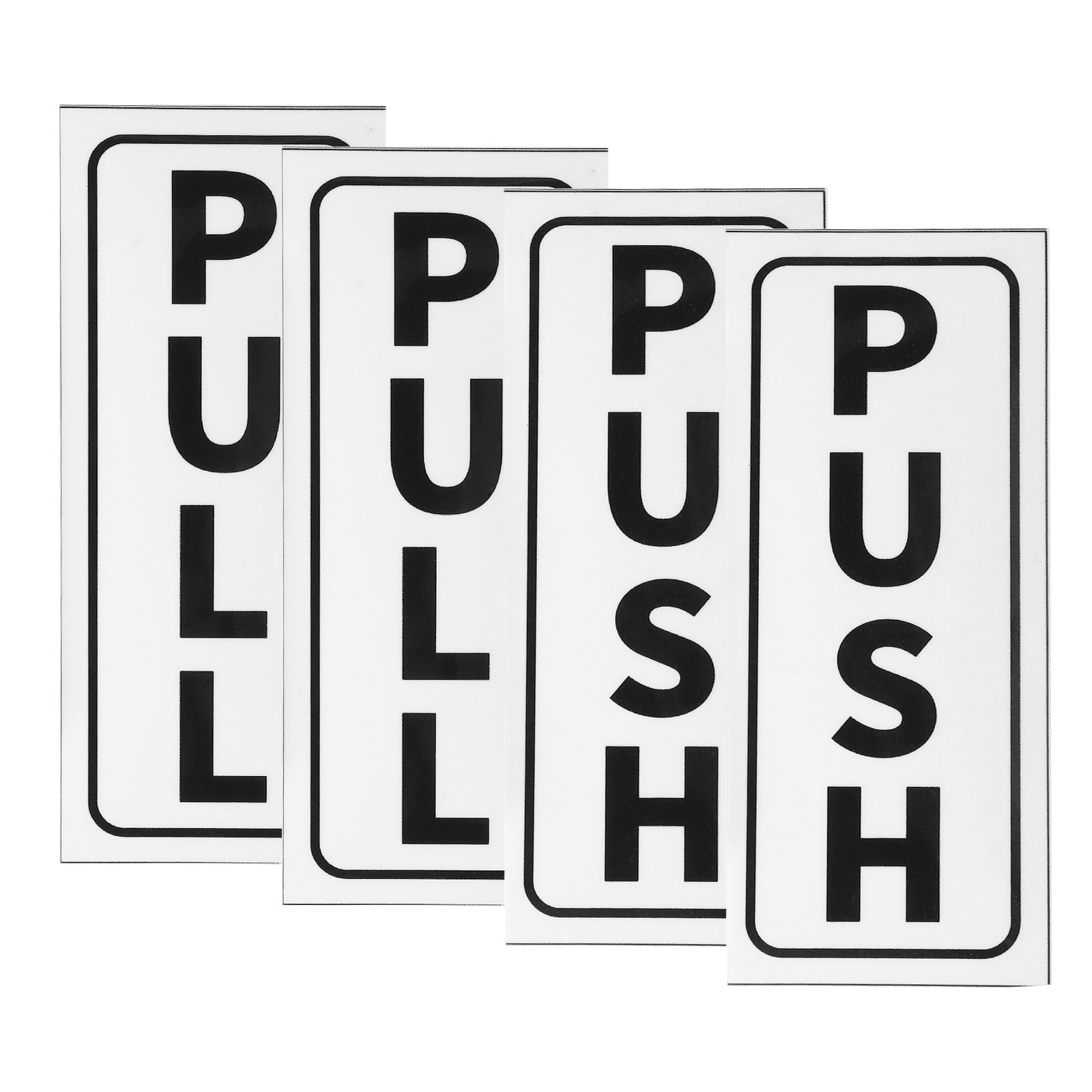 Uxcell Push Pull Door Sign 2"x5" Adhesive Vertical Pull Push Sticker ...