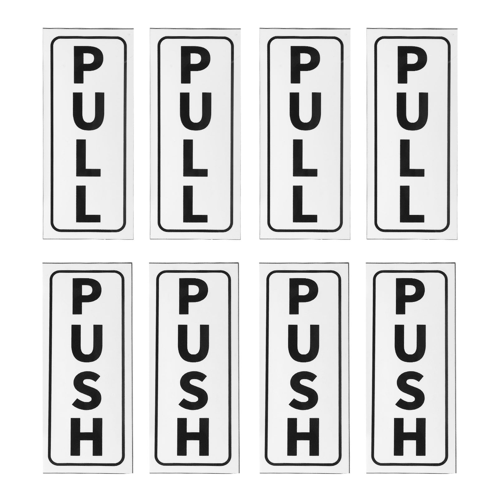 Uxcell Push Pull Door Sign 2"x5" Adhesive Vertical Pull Push Sticker ...