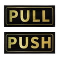 Uxcell Push Pull Door Sign 2"x5" Adhesive Horizontal Pull Push Sticker ...