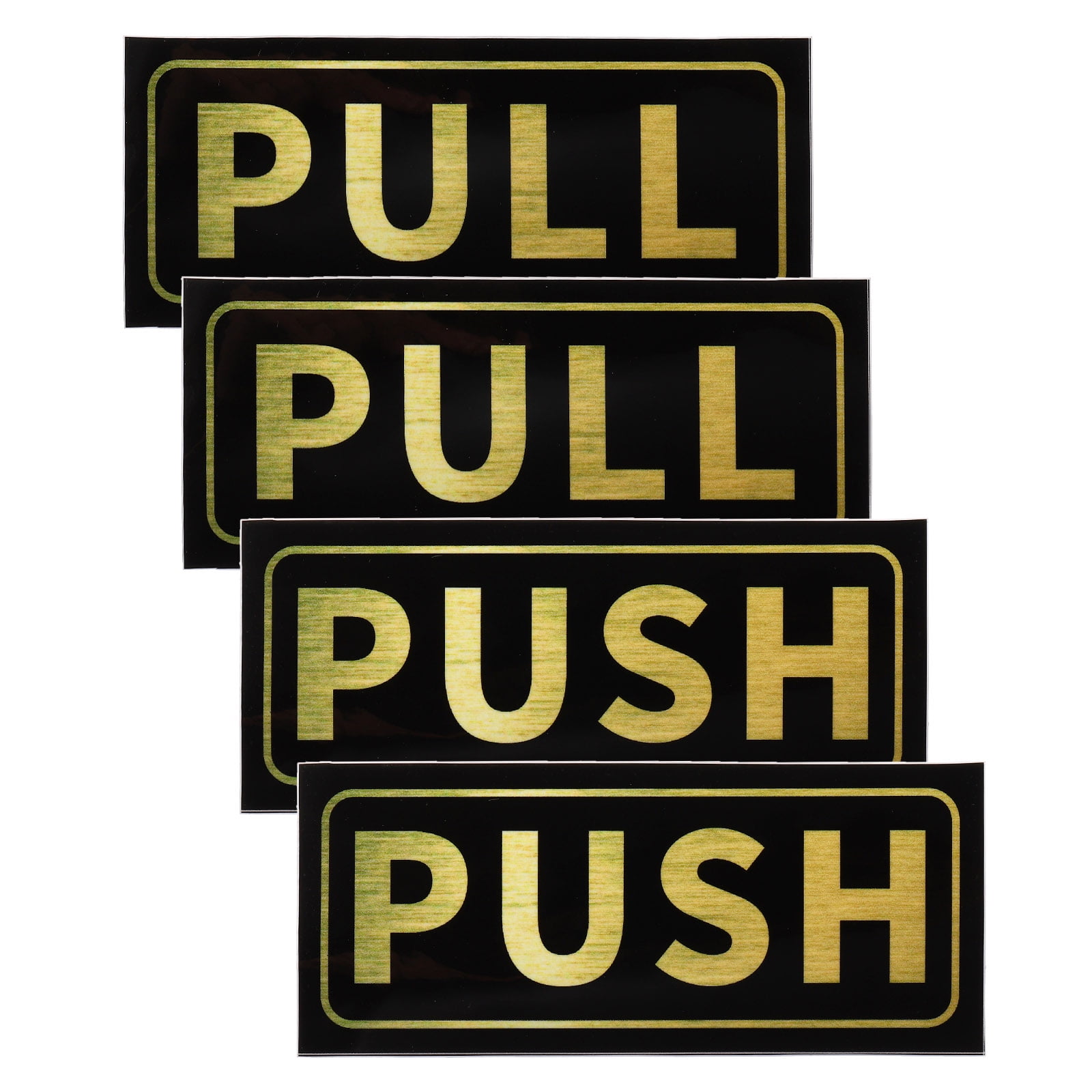 Uxcell Push Pull Door Sign 2"x5" Adhesive Horizontal Pull Push Sticker ...