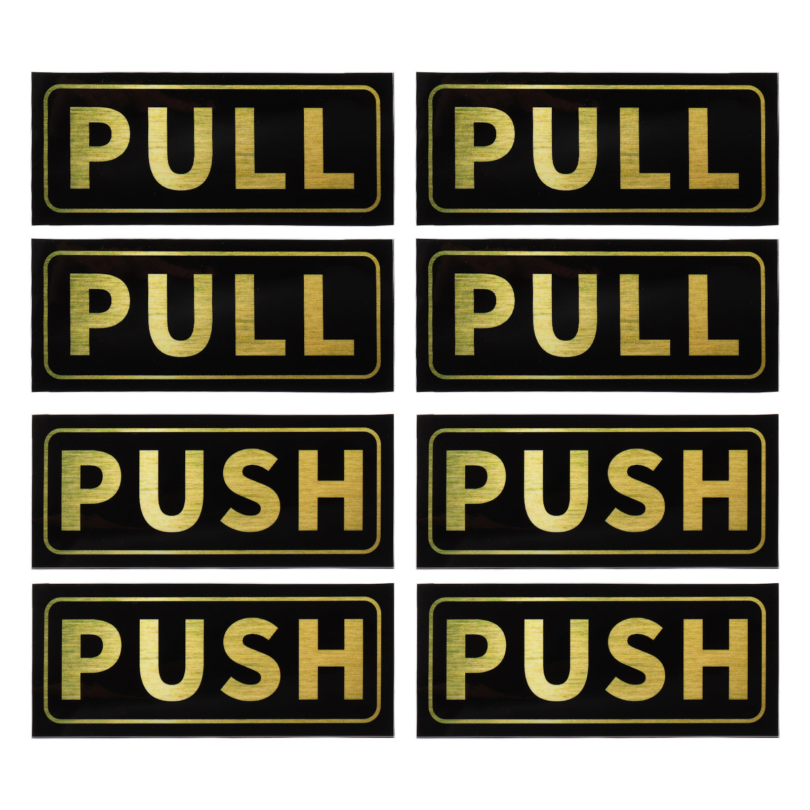 Uxcell Push Pull Door Sign 2"x5" Adhesive Horizontal Pull Push Sticker ...