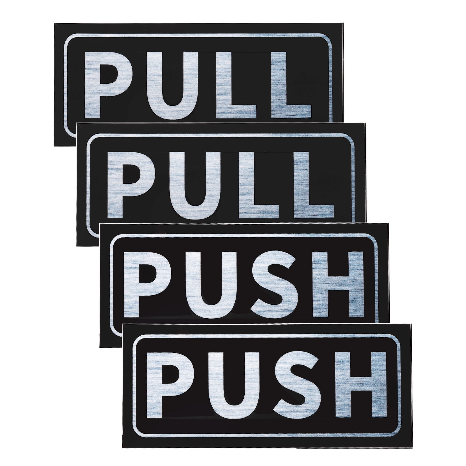 Uxcell Push Pull Door Sign 2"x5" PVC Adhesive Horizontal Pull Push ...