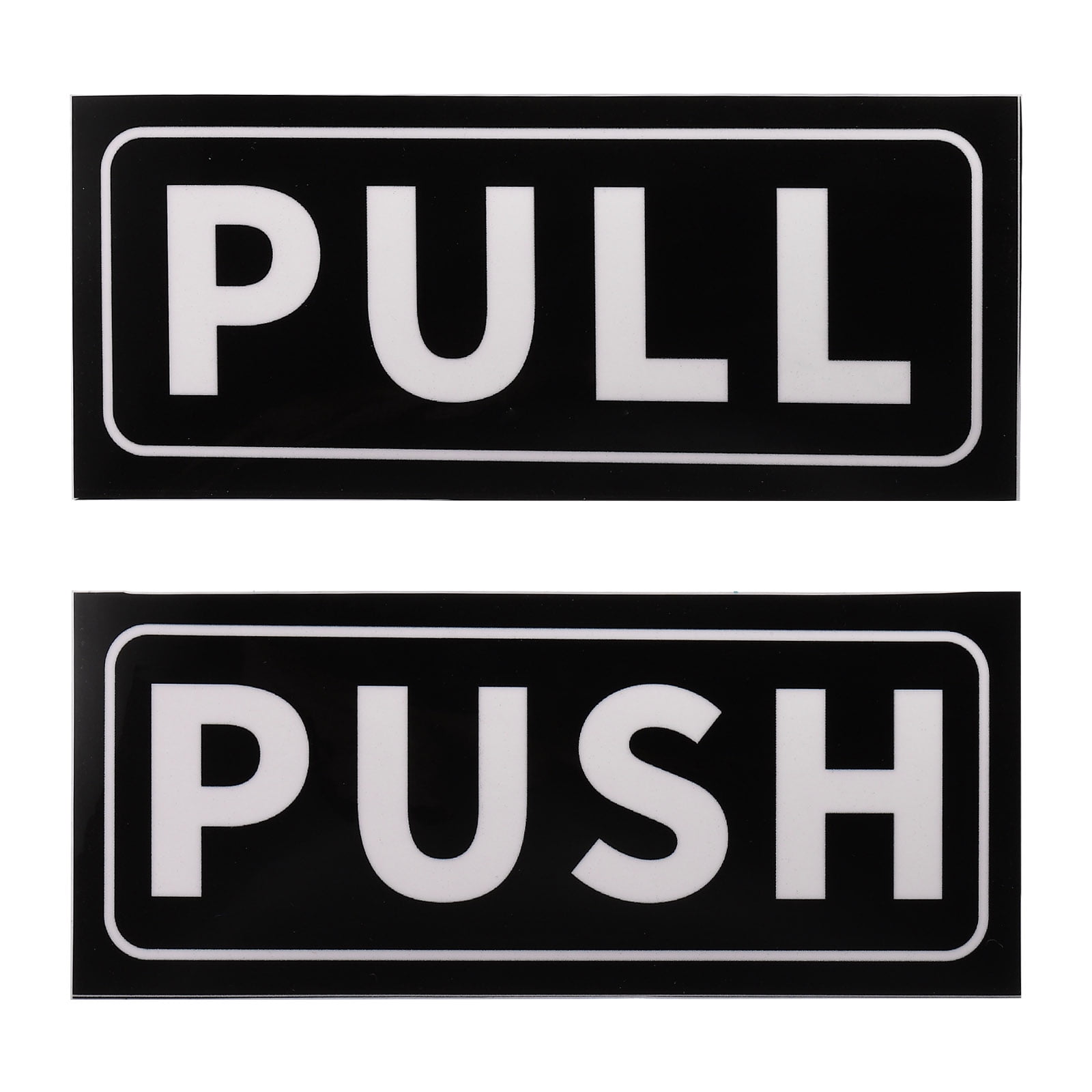 Uxcell Push Pull Door Sign 2"x5" PVC Adhesive Horizontal Pull Push ...