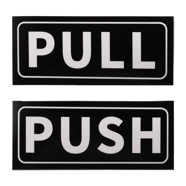 Uxcell Push Pull Door Sign 2"x5" PVC Adhesive Horizontal Pull Push ...