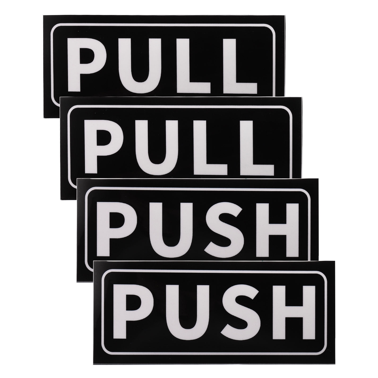 Uxcell Push Pull Door Sign 2"x5" PVC Adhesive Horizontal Pull Push ...
