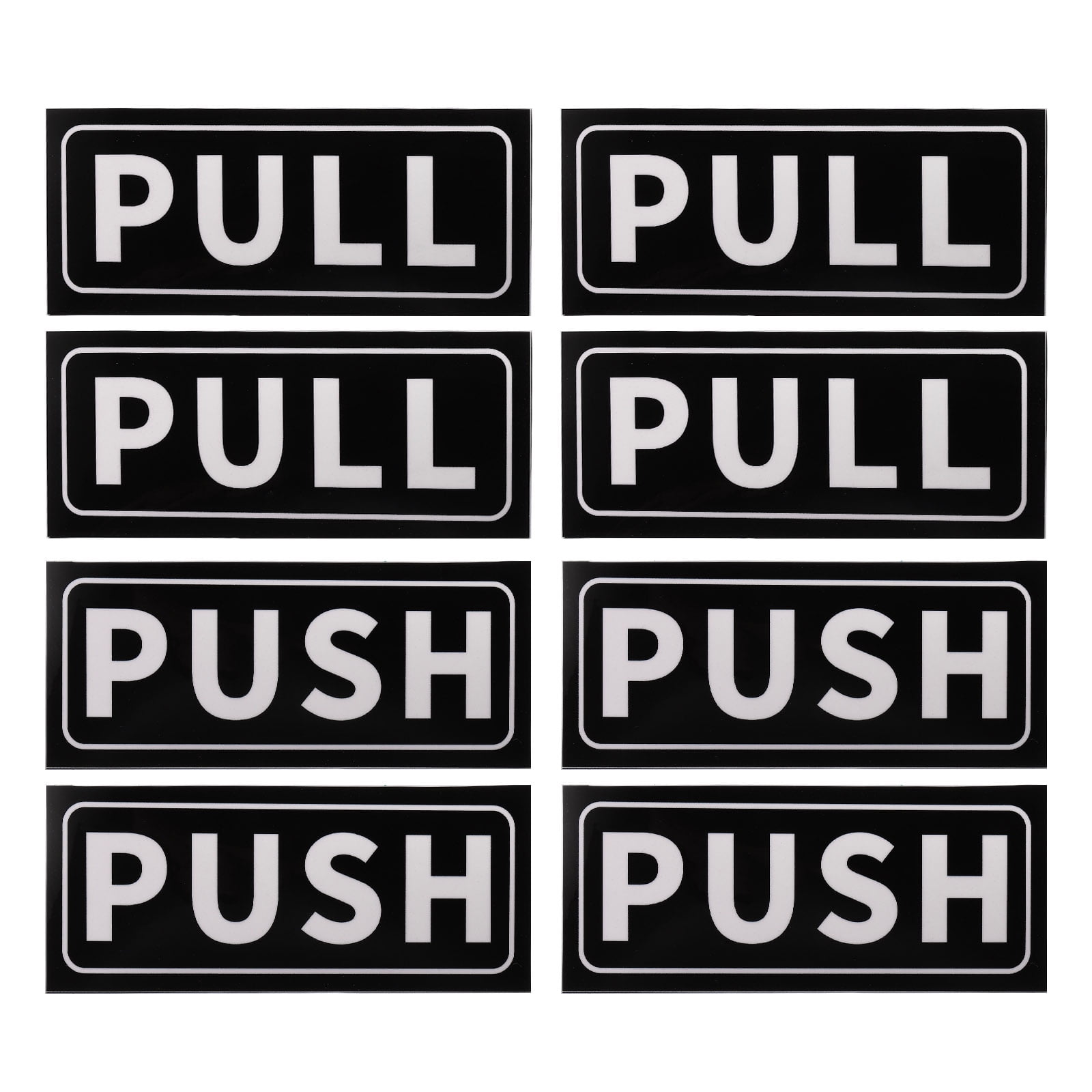 Uxcell Push Pull Door Sign 2"x5" Adhesive Horizontal Pull Push Sticker ...