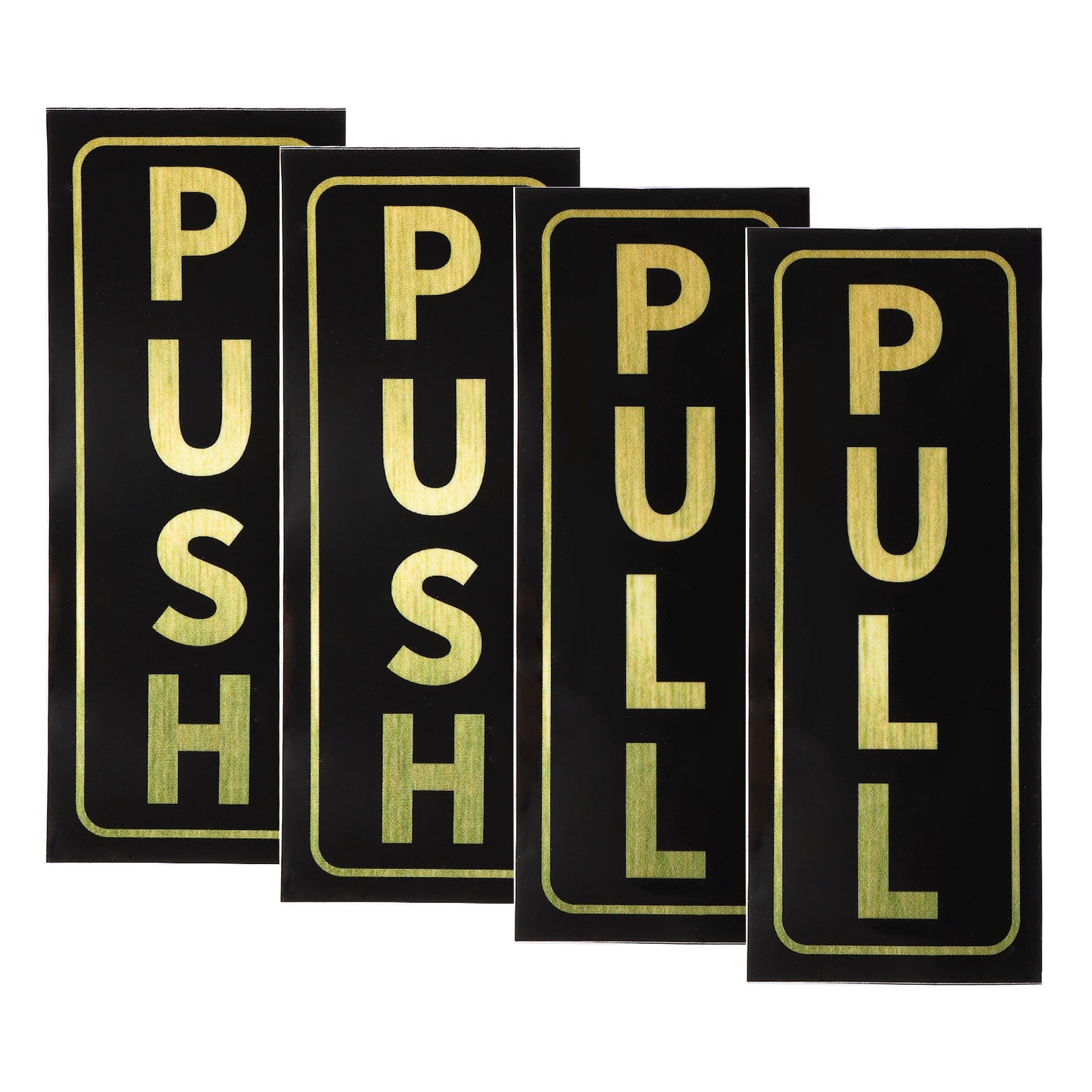 Uxcell Push Pull Door Sign 2"x5" Adhesive Vertical Pull Push Sticker ...
