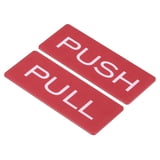 Uxcell Push Pull Door Sign Acrylic Self Adhesive Rectangle Sticker Red ...