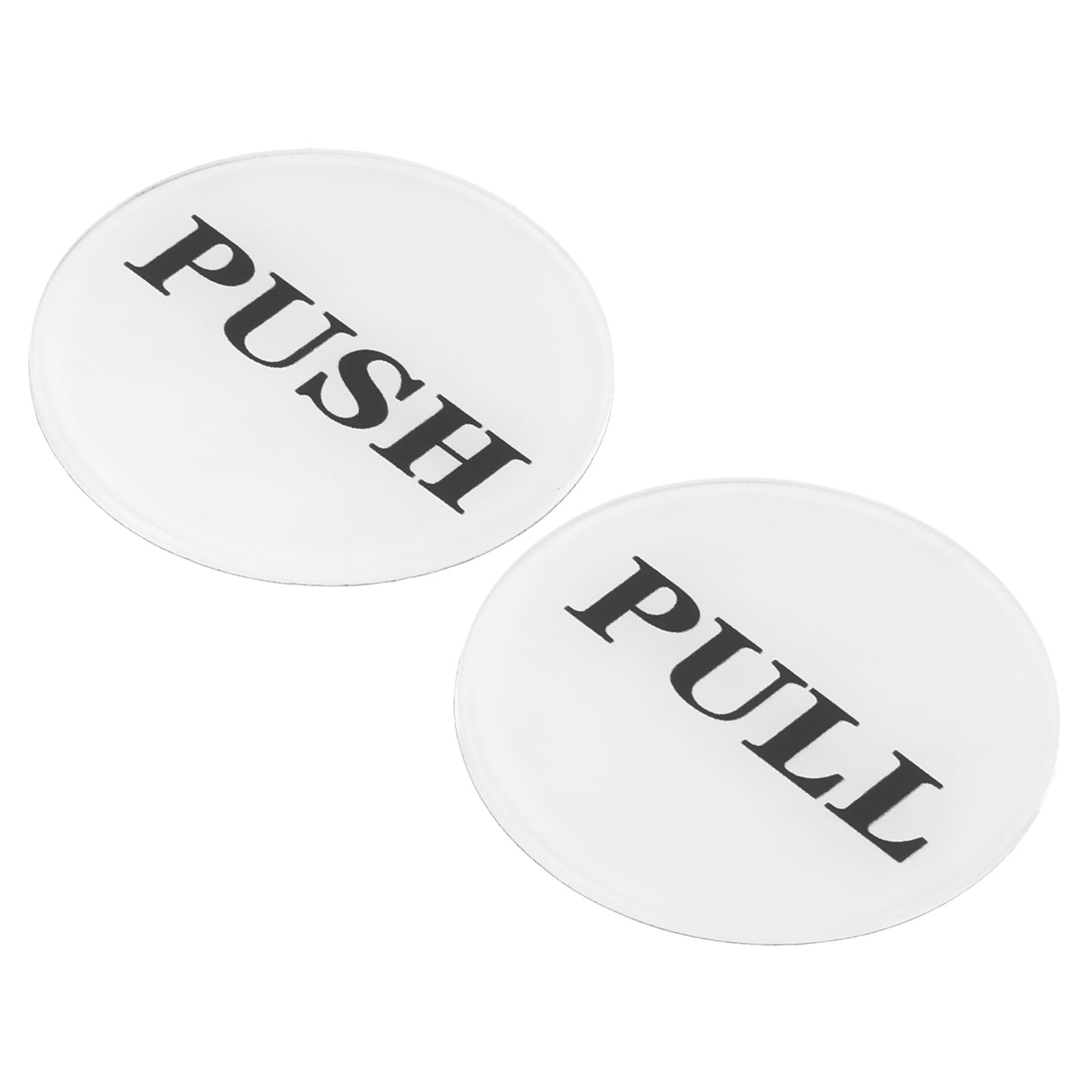 Uxcell 2 Pcs Push Pull Door Sign Acrylic Self Adhesive Round Sticker In ...