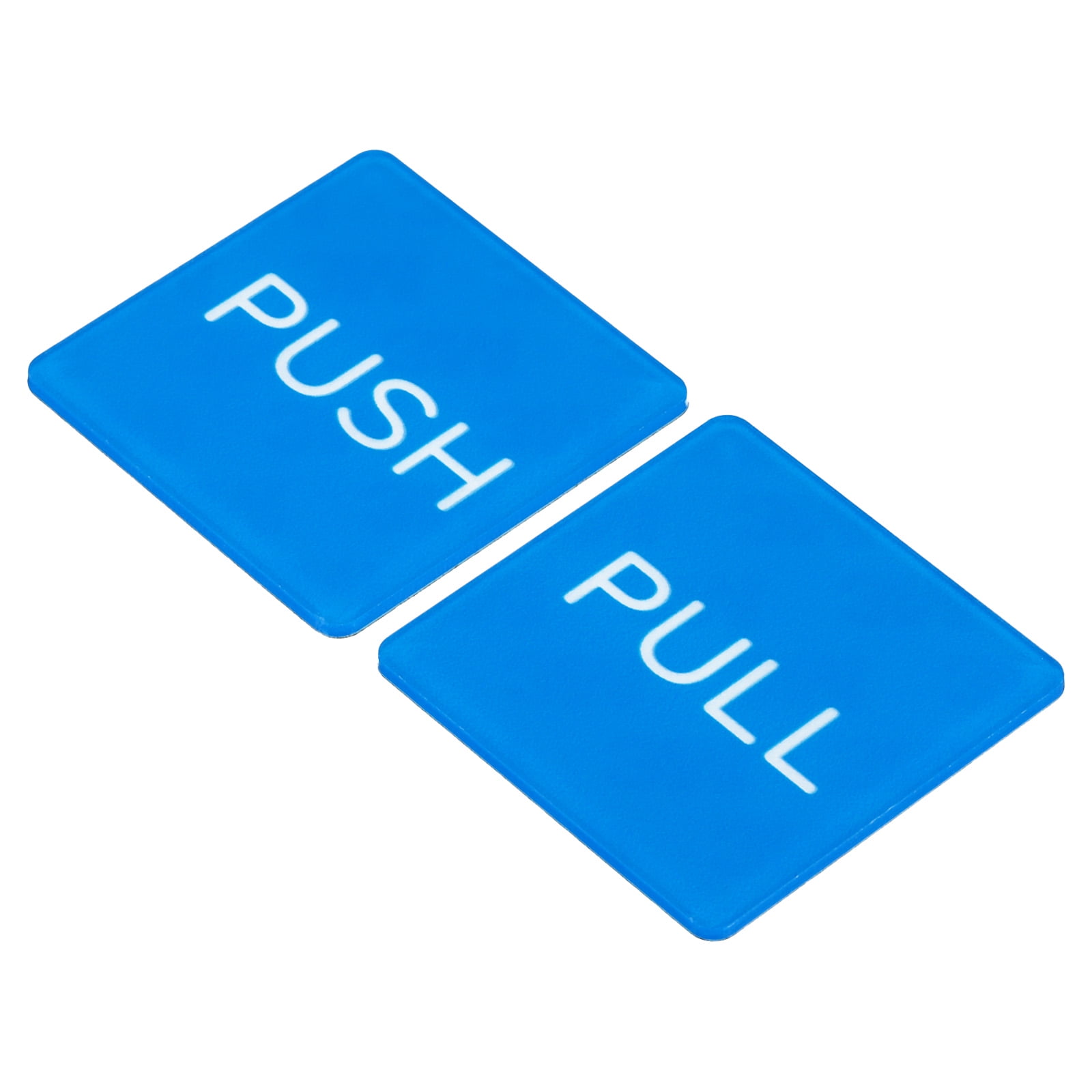 Uxcell Push Pull Door Sign Acrylic Self Adhesive Square Sticker Blue 4 ...