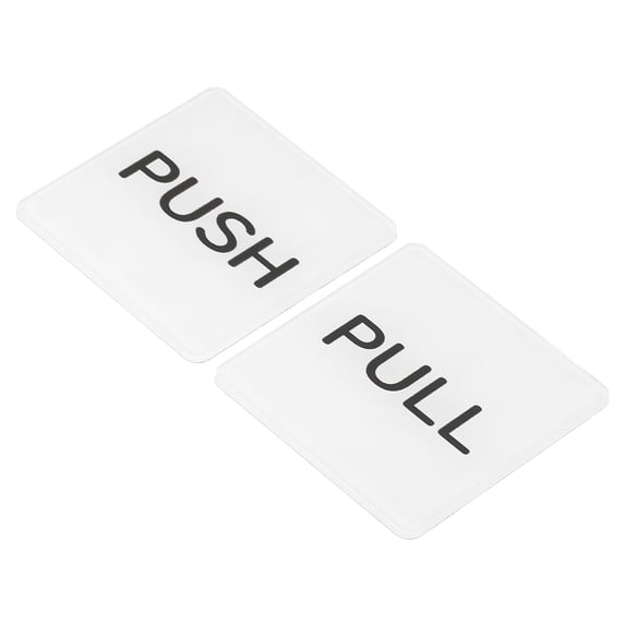 Uxcell Push Pull Door Sign Acrylic Self Adhesive Square Sticker White 2 ...