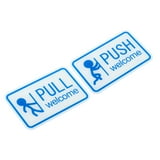 Uxcell Push Pull Welcome Door Sign Acrylic Adhesive Gate Sticker Wall ...