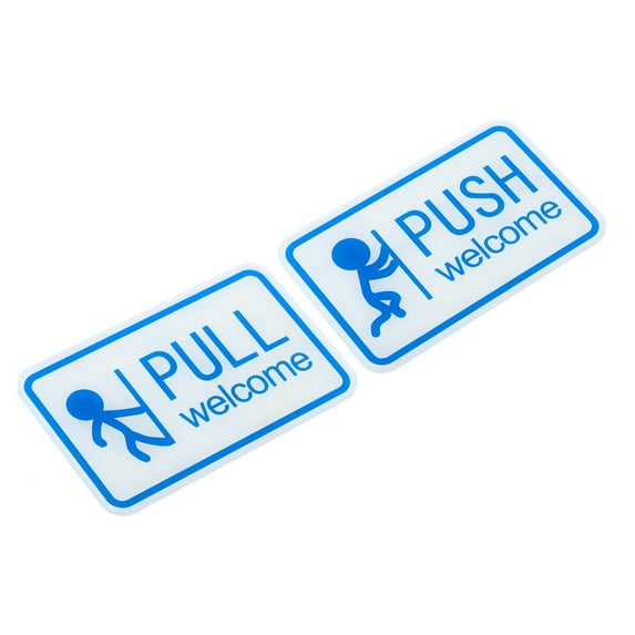Uxcell Push Pull Welcome Door Sign Acrylic Adhesive Gate Sticker Wall ...