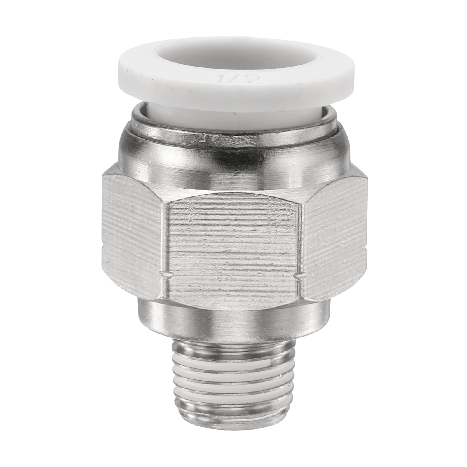 Uxcell Push to Connect Fitting 1/2" x 1/8" Thread Straight Union ...