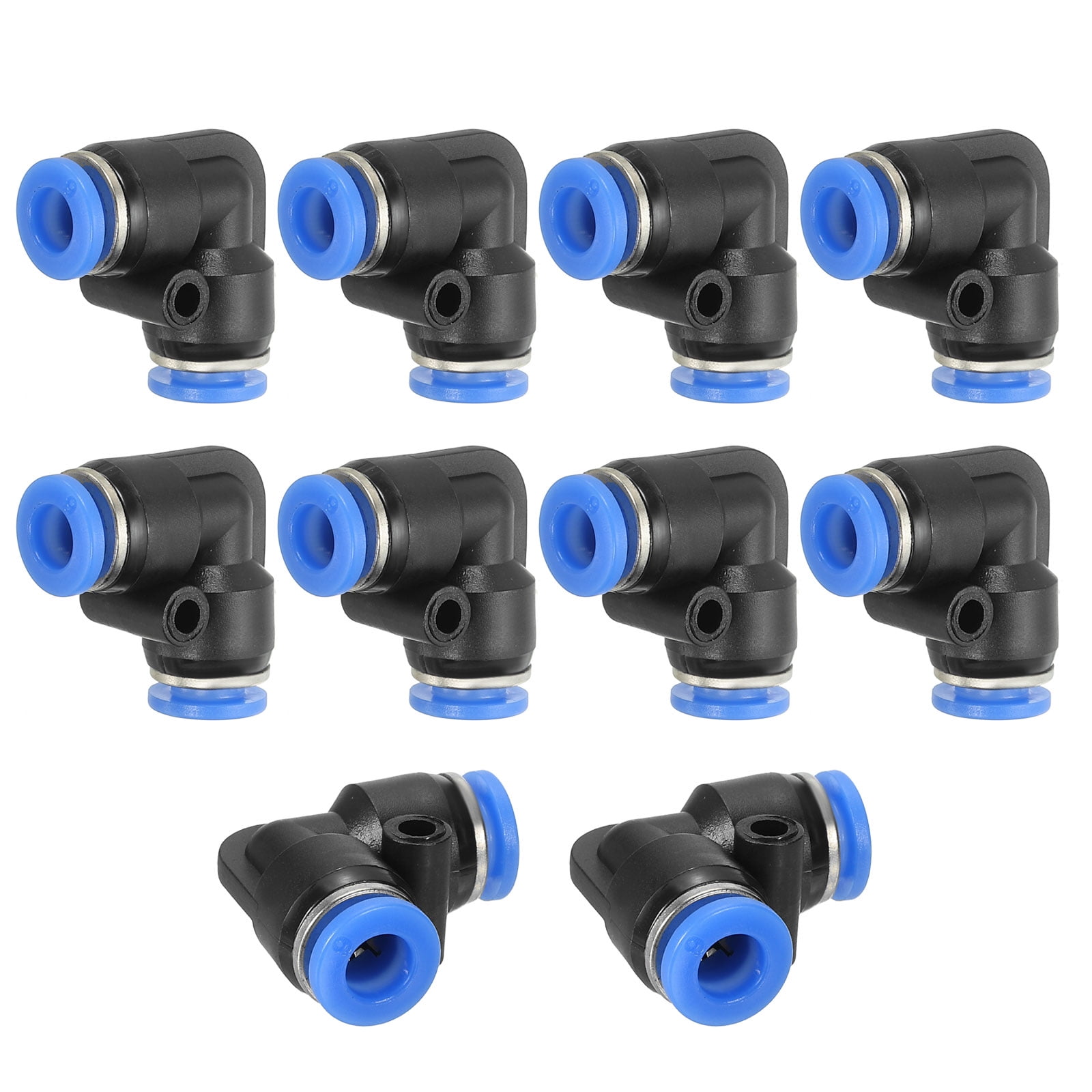 Uxcell Push to Connect Fitting 1/4" Tube OD, Elbow Air Line Hose Fitting,Blue 10 Pcs - Walmart.com