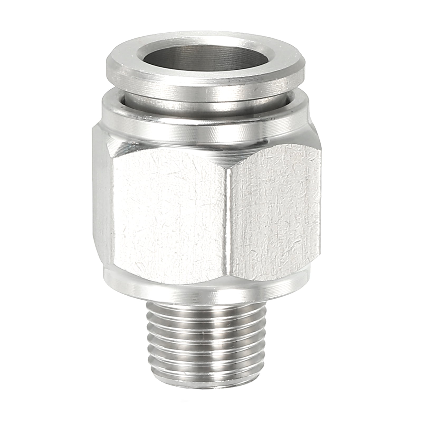Uxcell Push to Connect Fitting, 304 Stainless Steel Male Straight 3/8" Tube OD x 1/8" NPT Thread ...