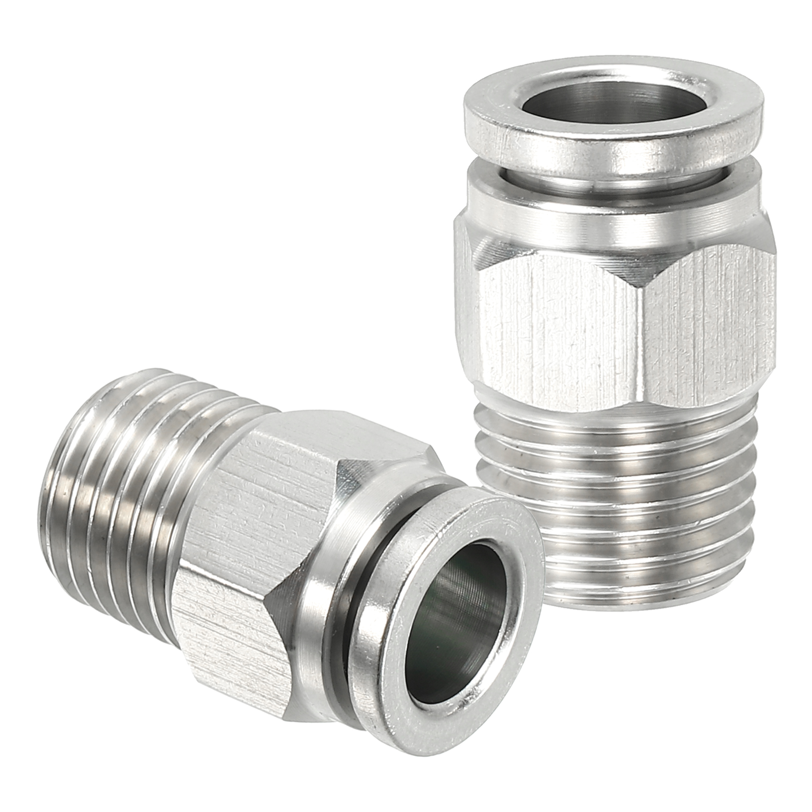 Uxcell Push to Connect Fitting, 304 Stainless Steel Male Straight 5/16" Tube OD x 1/4" NPT ...