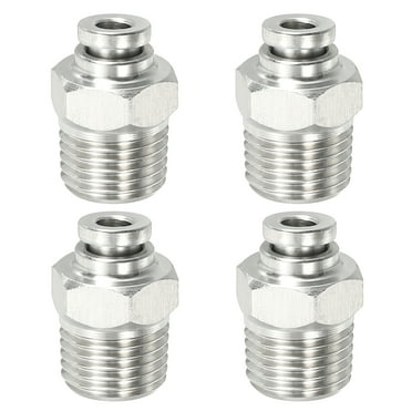 Uxcell 2 Pcs 1/4 Inch OD Tube to 1/8 Inch NPT Male Thread Push to Connect Air Fittings - Walmart.com