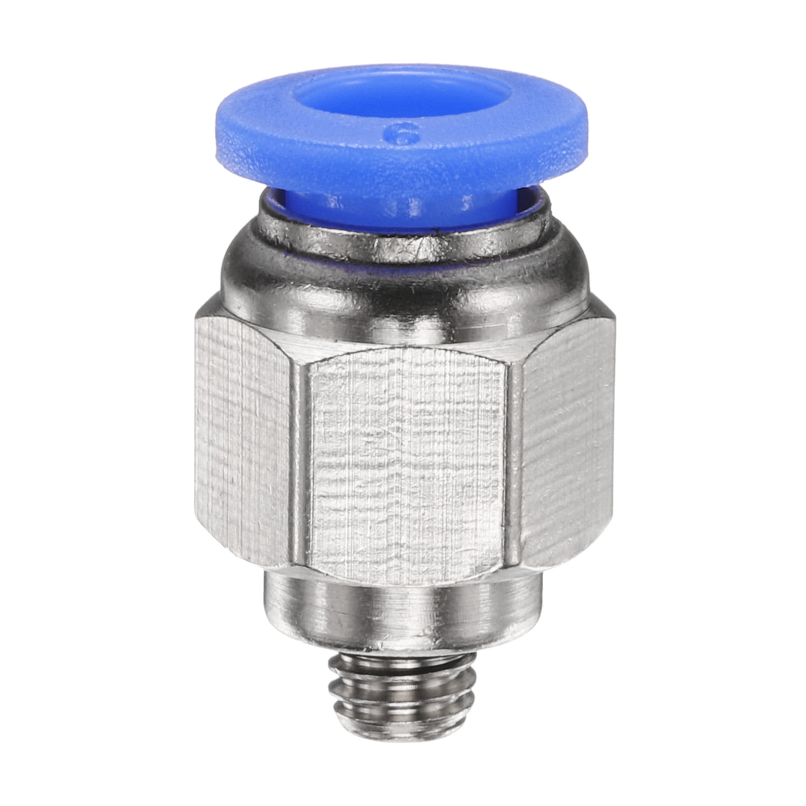 Uxcell Push to Connect Fitting 6mm x 10-32" Thread Straight Union ...