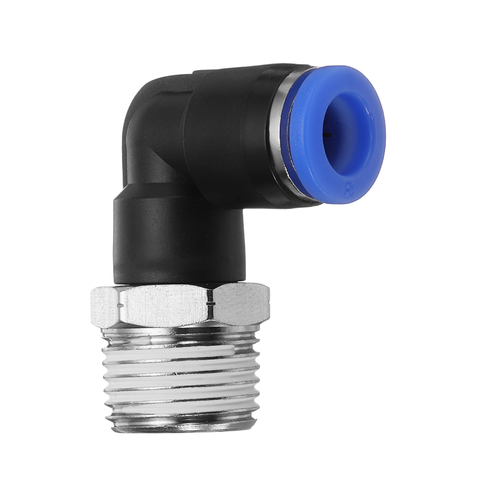Uxcell Push to Connect Fittings 1/4 to NPT3/8 Male Plastic Elbows Fitting Blue - Walmart.com