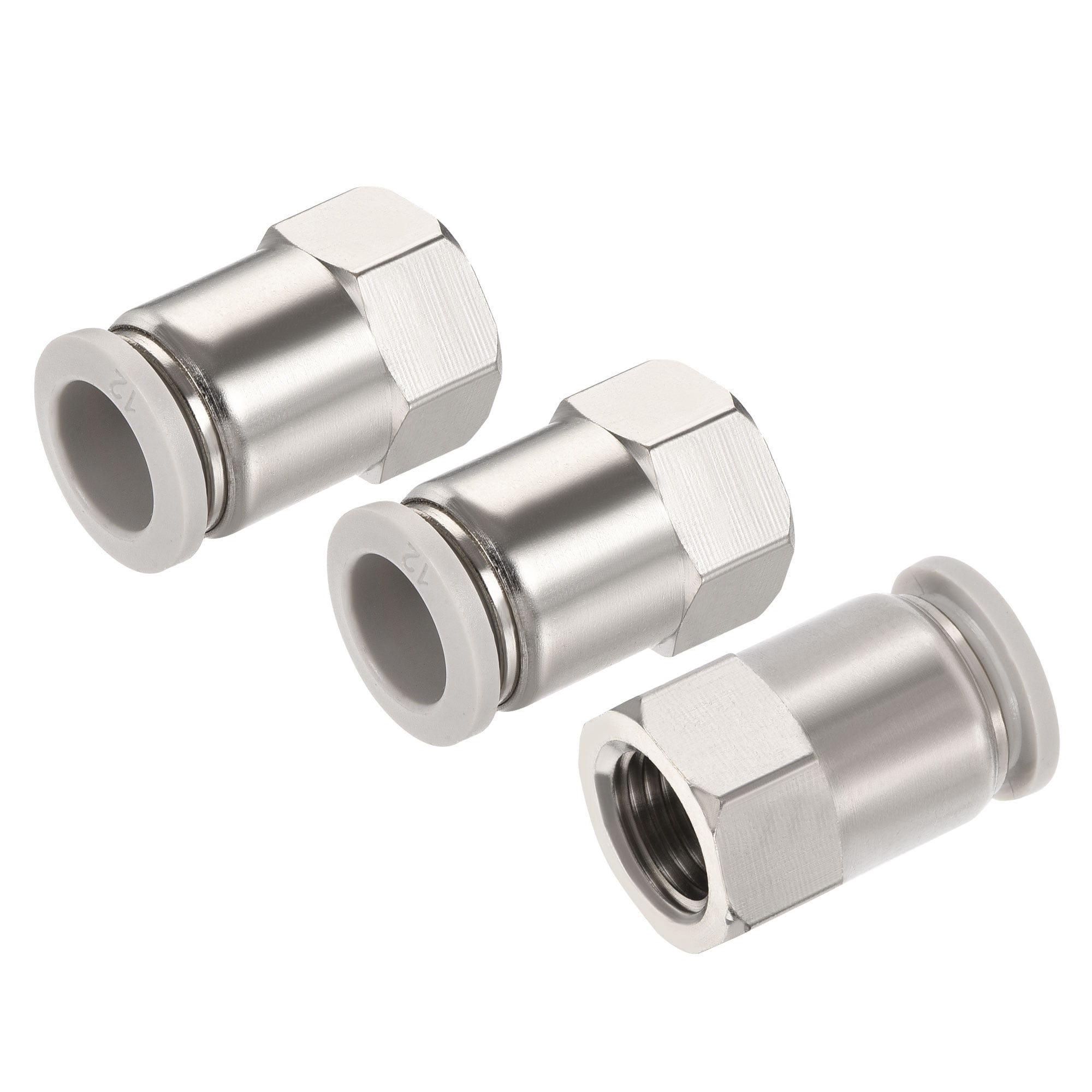 Uxcell Push to Connect Fittings 1/4PT Female Thread Fit 12mm Tube OD ...