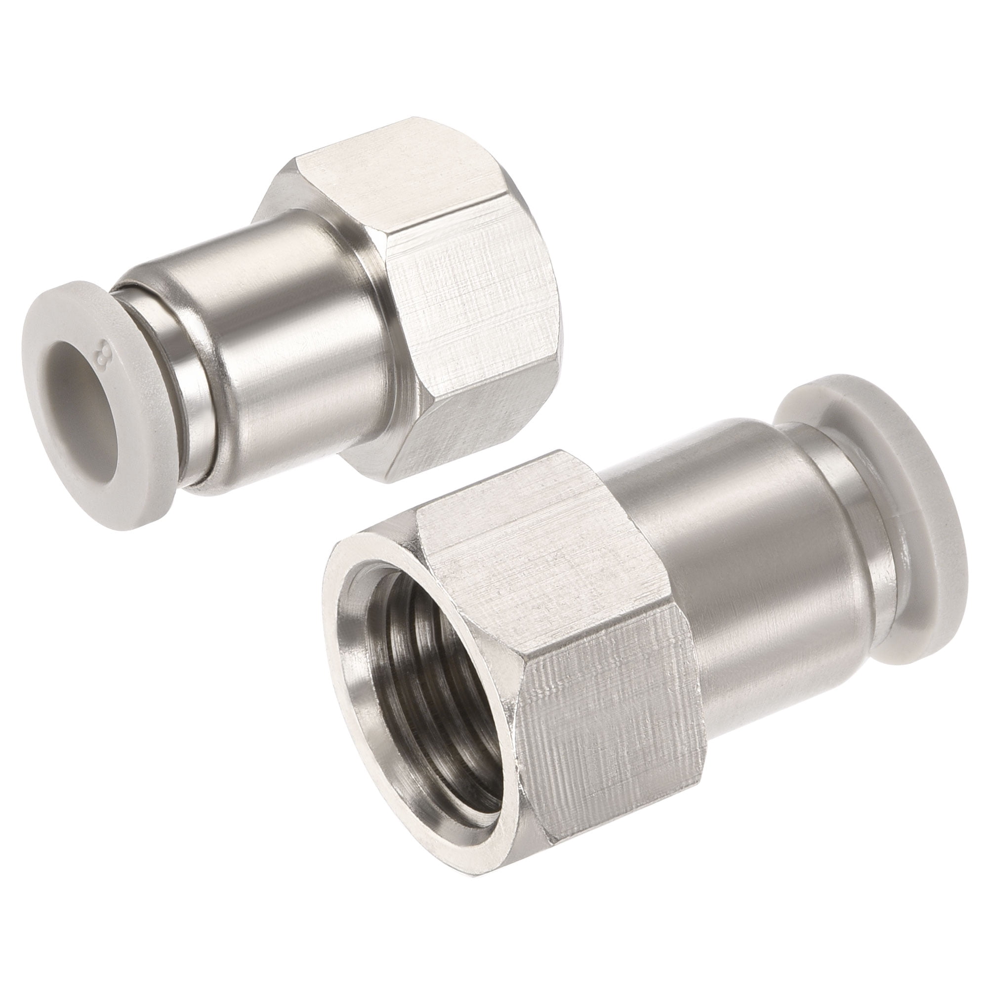 Uxcell Push to Connect Fittings 1/4PT Female Thread Fit 8mm Tube OD ...