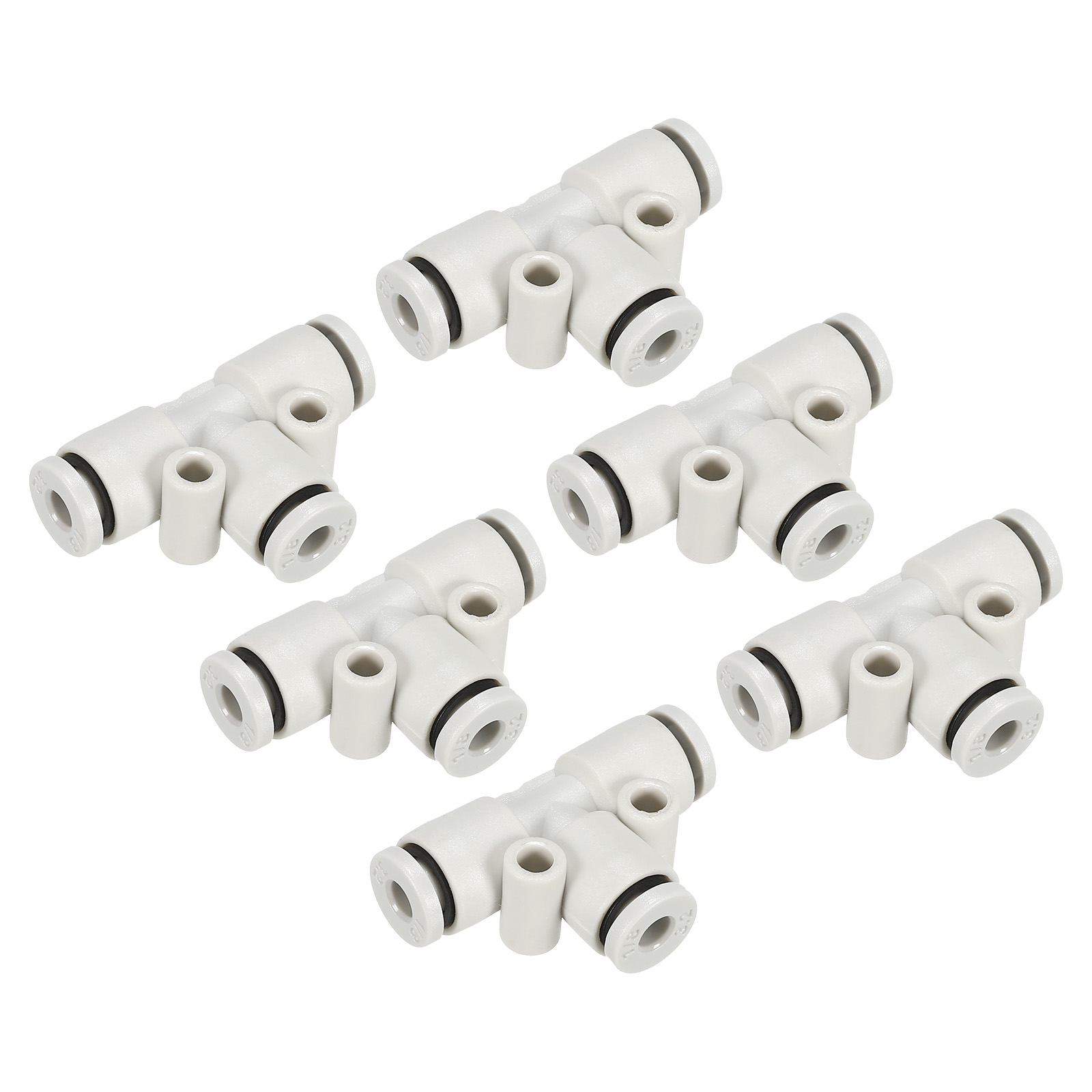 Uxcell Push to Connect Fittings, 6 Pack Air Line Pneumatic Fittings, White, 1/8 Inch Od ...