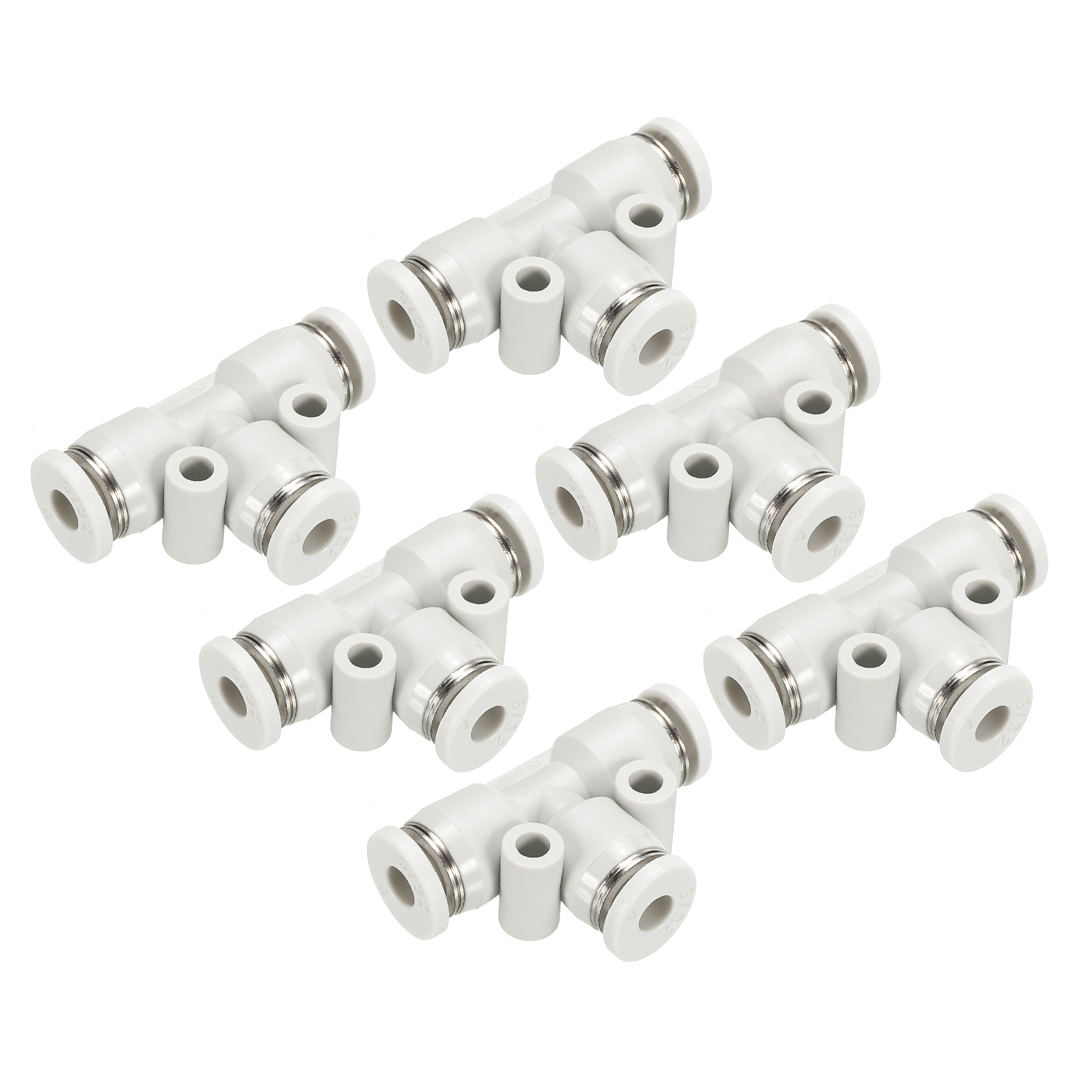 Uxcell Push to Connect Fittings, 6 Pack Air Line Pneumatic Fittings White, 5/32 Inch Od ...