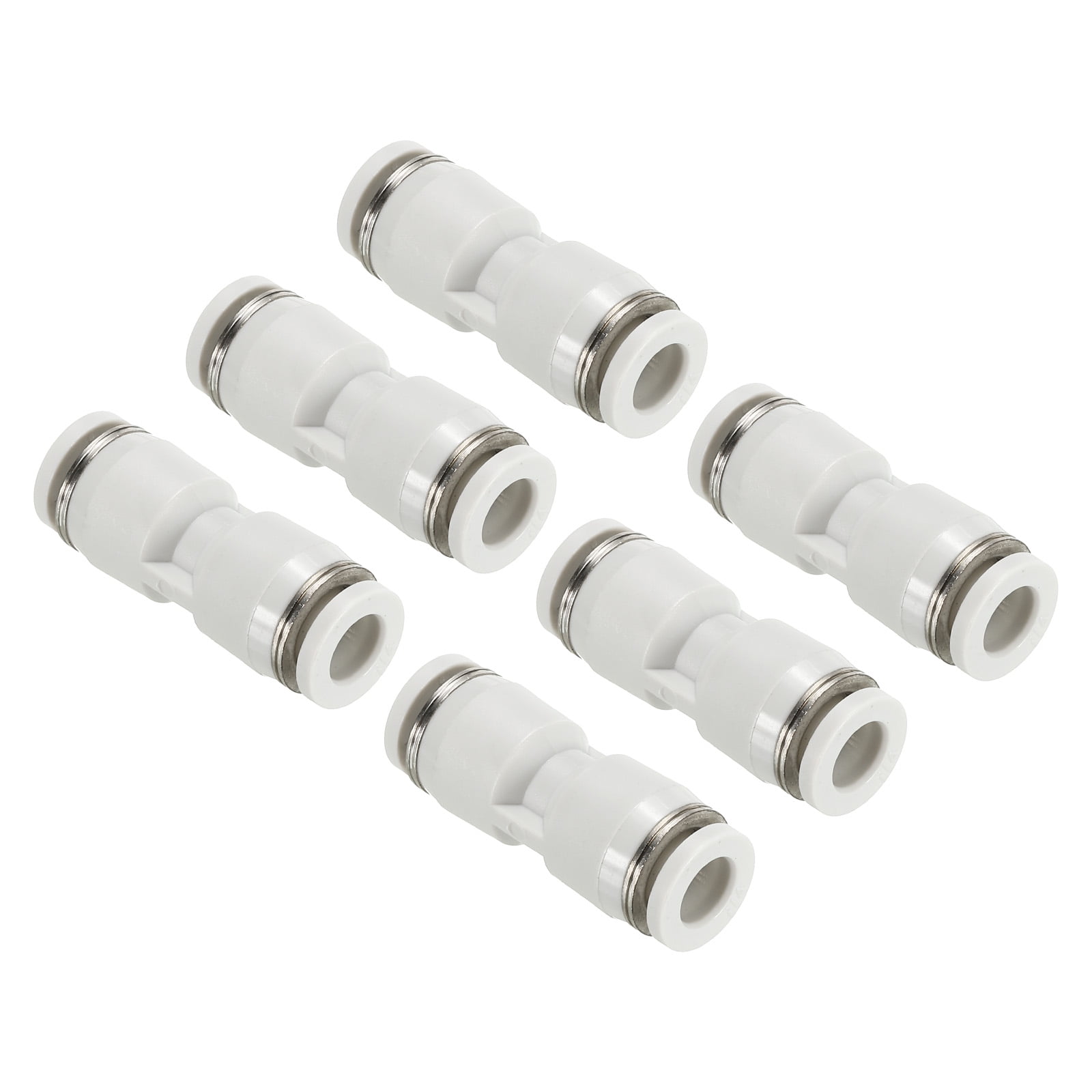 Uxcell Push to Connect Fittings, 6 Pack Fittings Straight Tubes, White, 1/4 Inch Od - Walmart.com