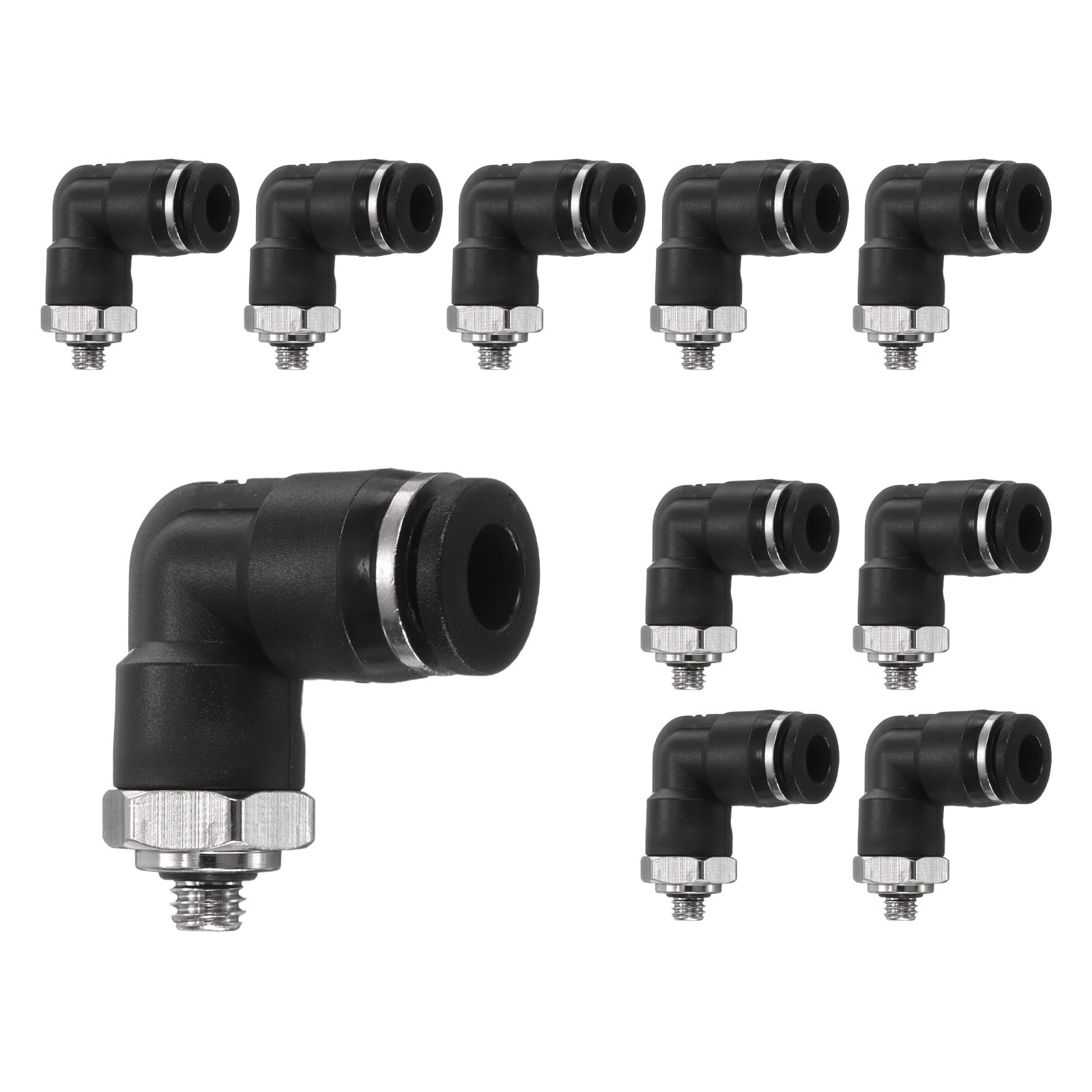 Uxcell 10 Pcs Push to Connect Fittings Male Elbow 0.24'' Tube OD ...