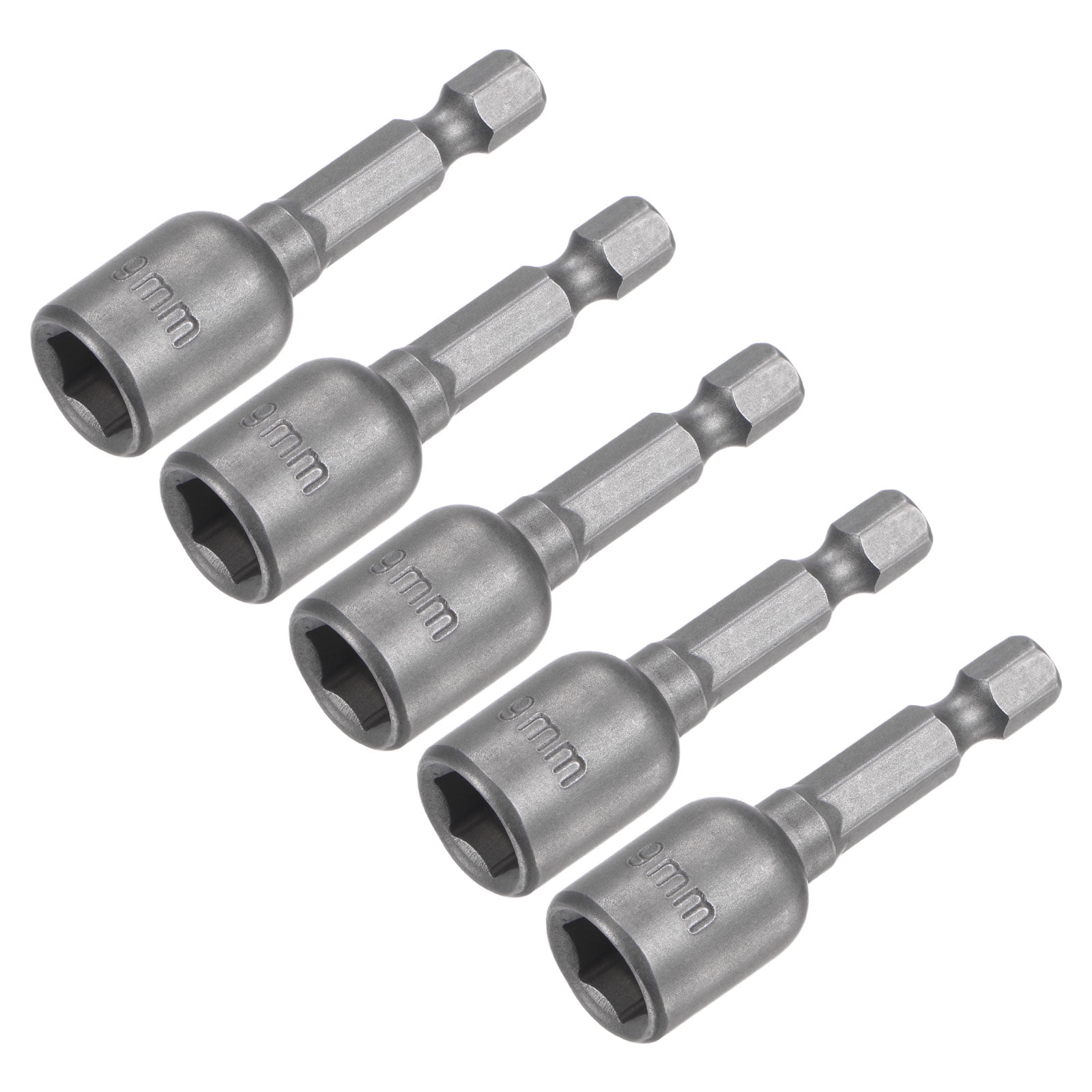 Uxcell Quick-Change Nut Driver Bit, 1/4" Hex Shank 9mm Magnetic Nut ...