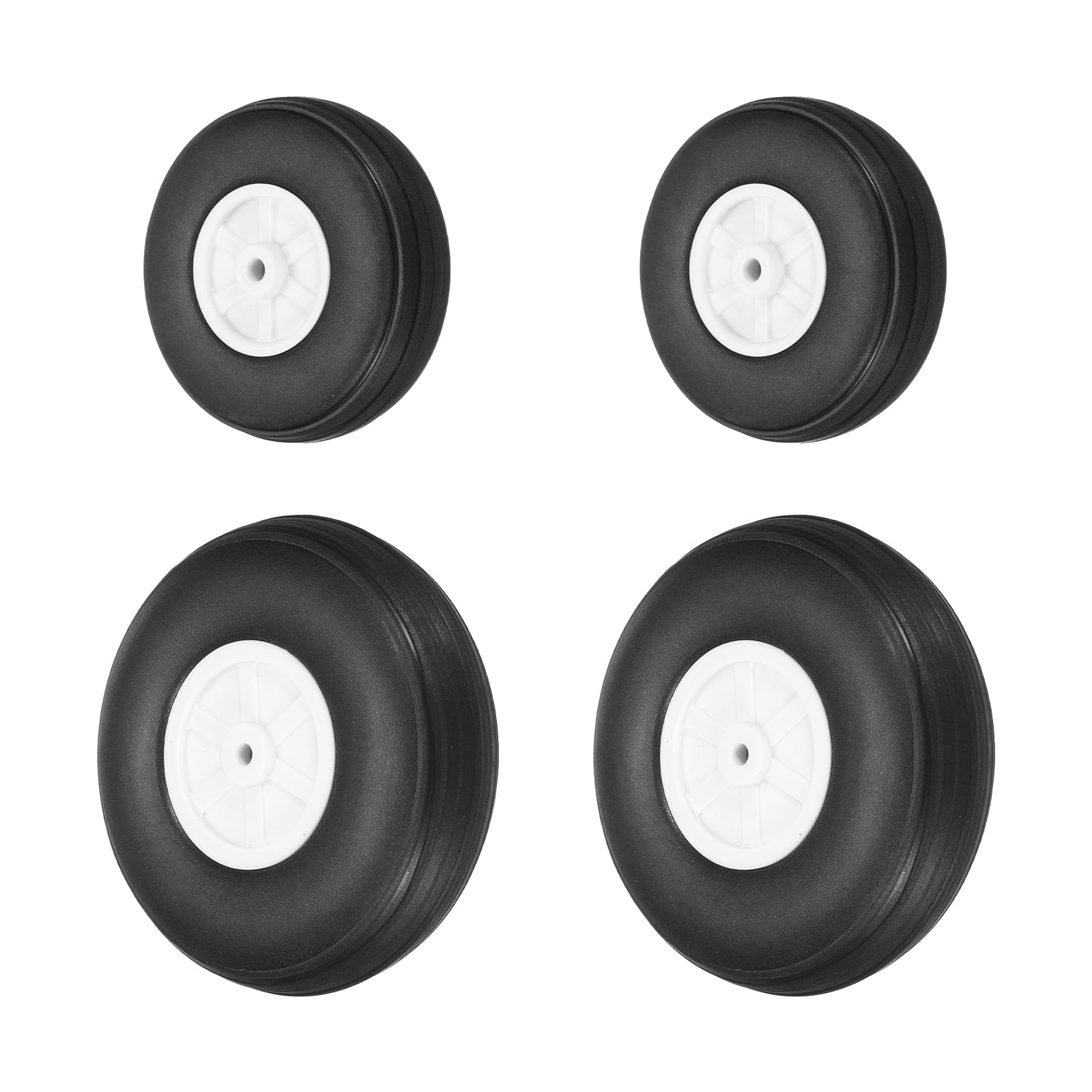 Uxcell RC Airplane Wheels Set, 2"/3" Dia RC Airplane Aircraft Rubber ...