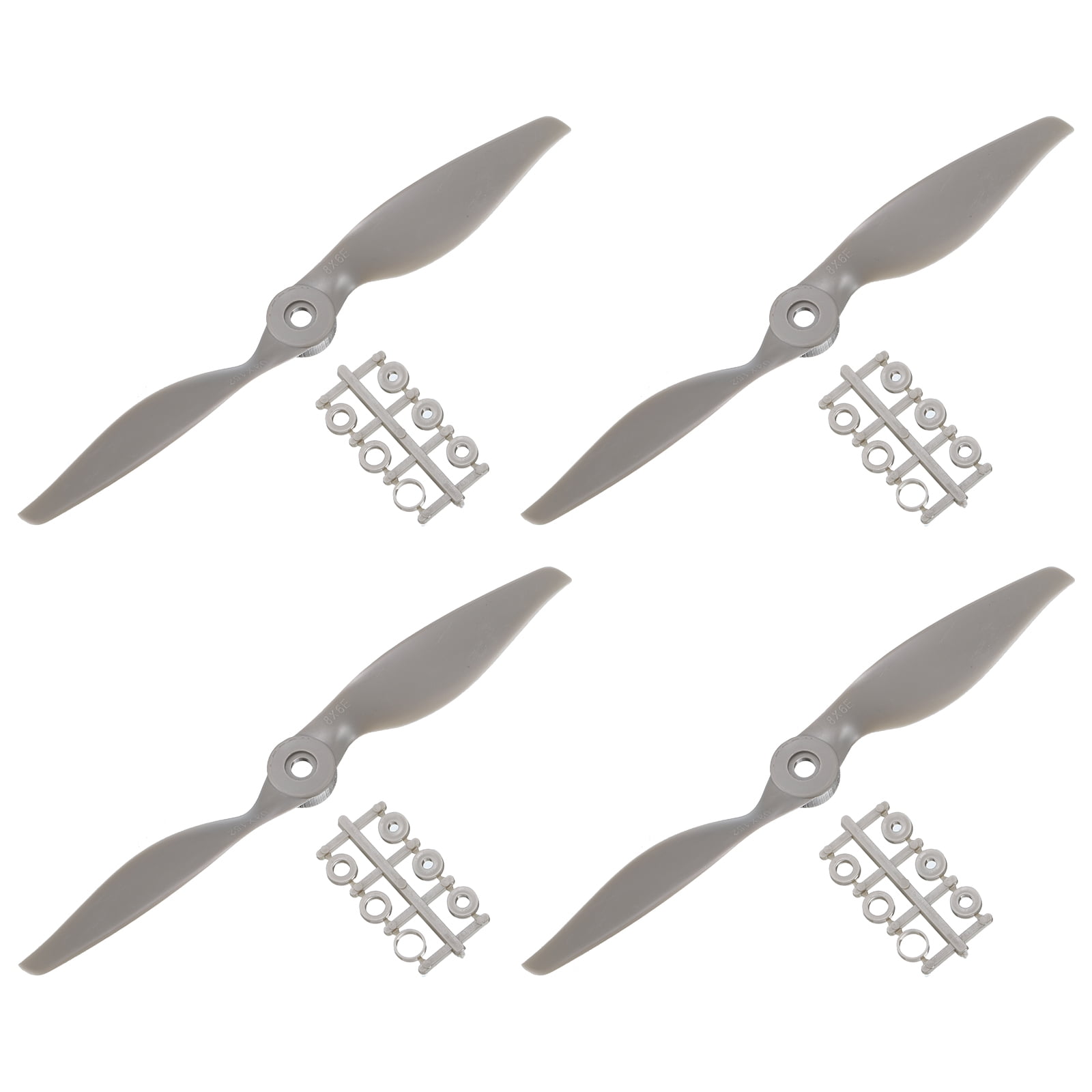 Uxcell RC Propellers 2 Vane Blades Props 8x6 Inch Grey with Adapter ...