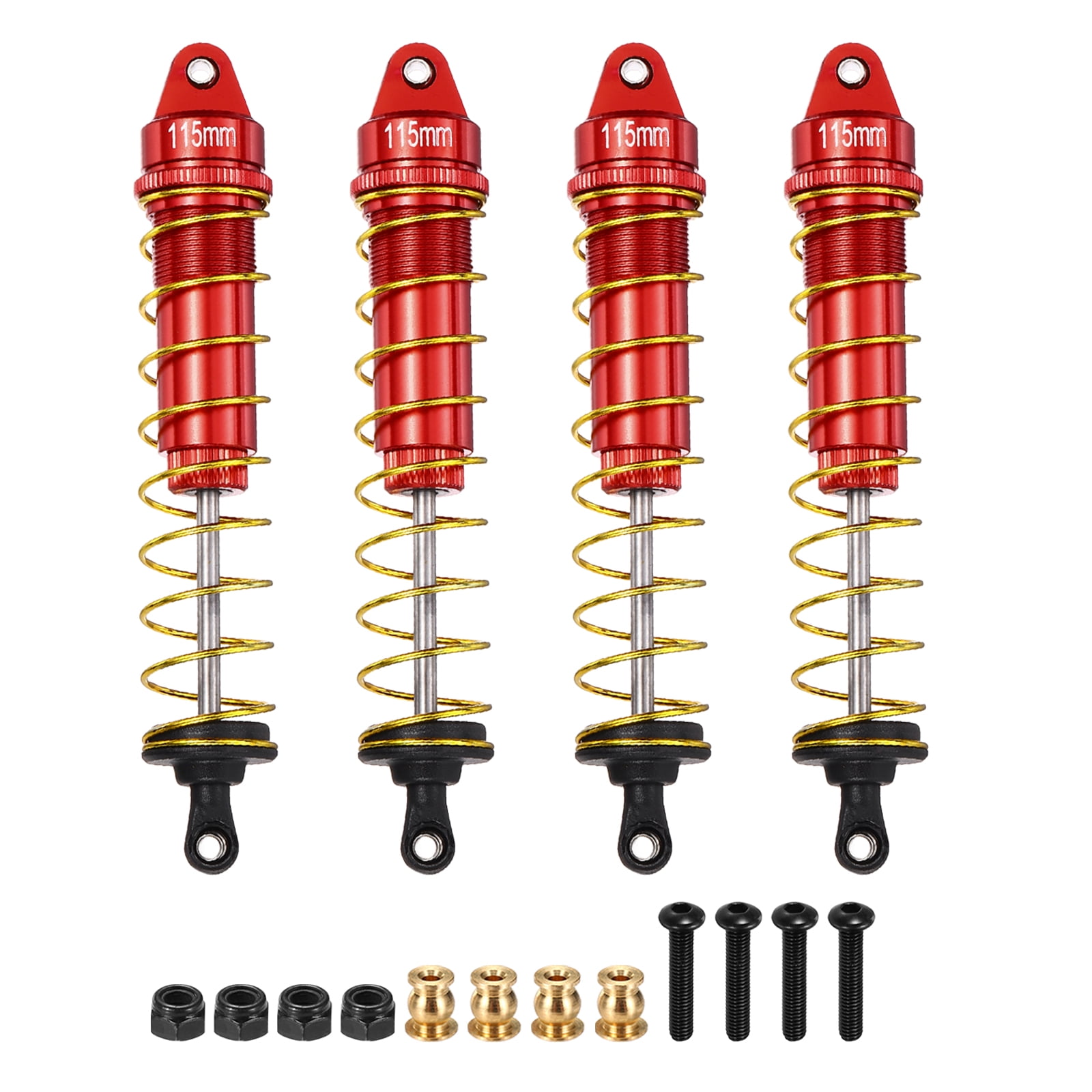 Uxcell RC Shock Absorber 1/10 115mm Aluminum Threaded Front & Rear Shock Absorber Damper ...