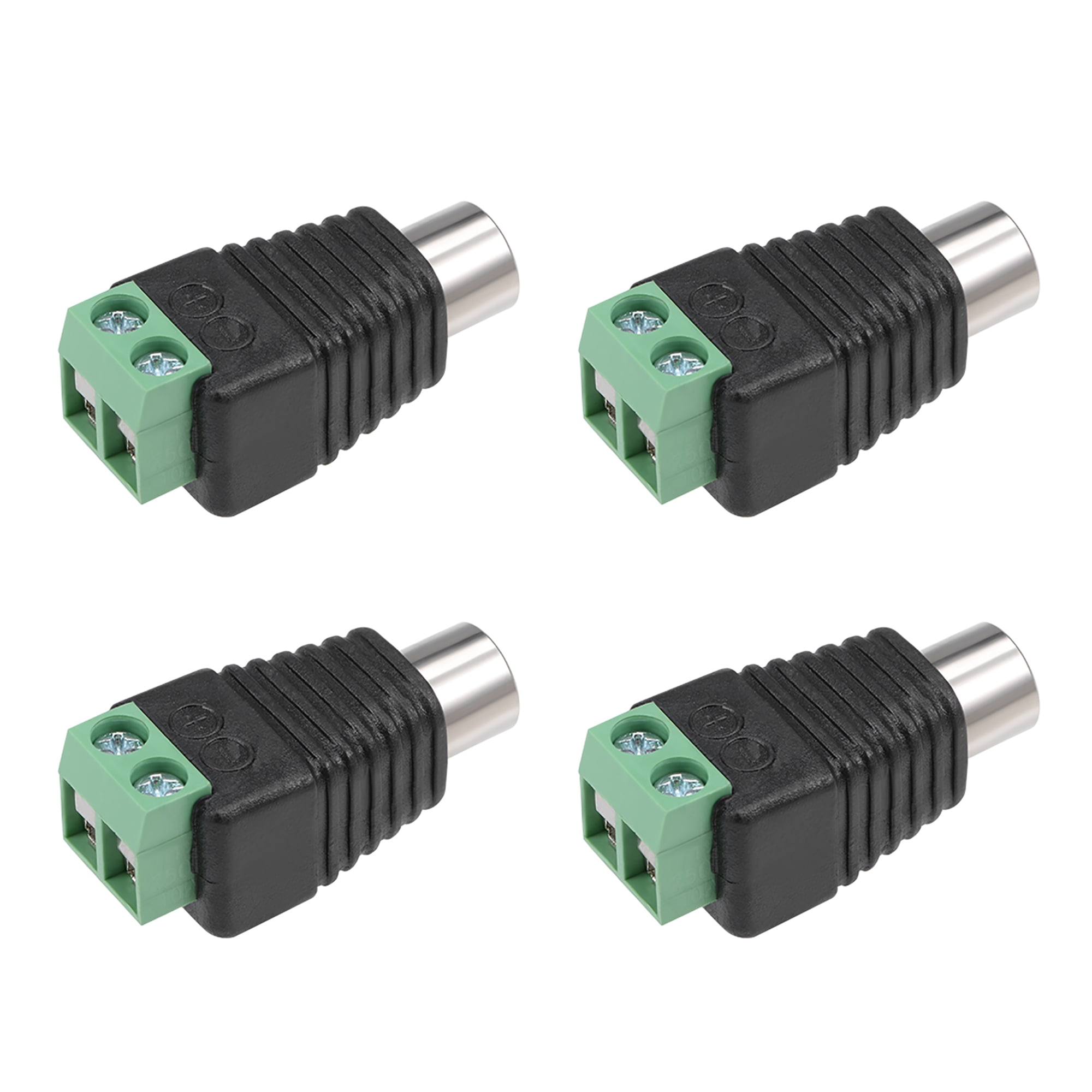 Uxcell RCA Female to 2-Screw Audio Video Terminal Adapter 4 Count ...