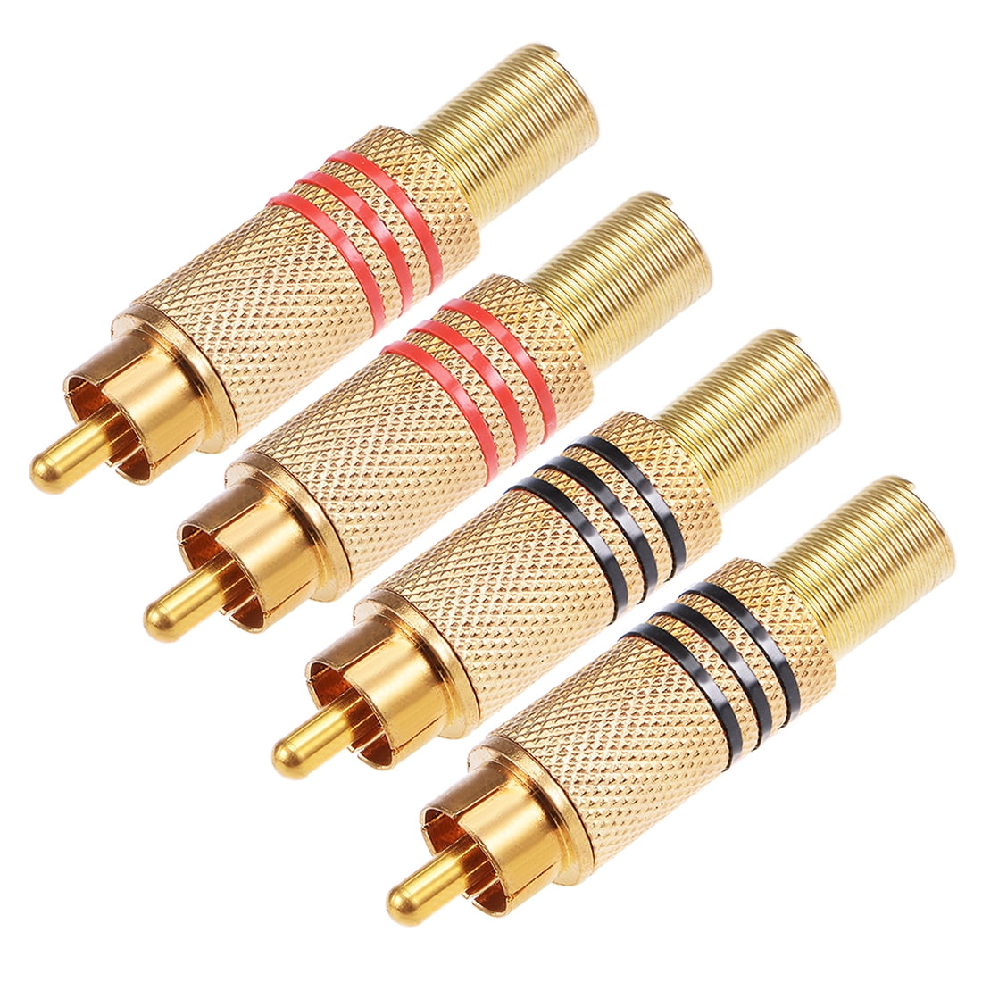 Uxcell RCA Male Soldering Connector A/V Joiner Gold Plated Audio Video Connectors 4Pcs - Walmart ...