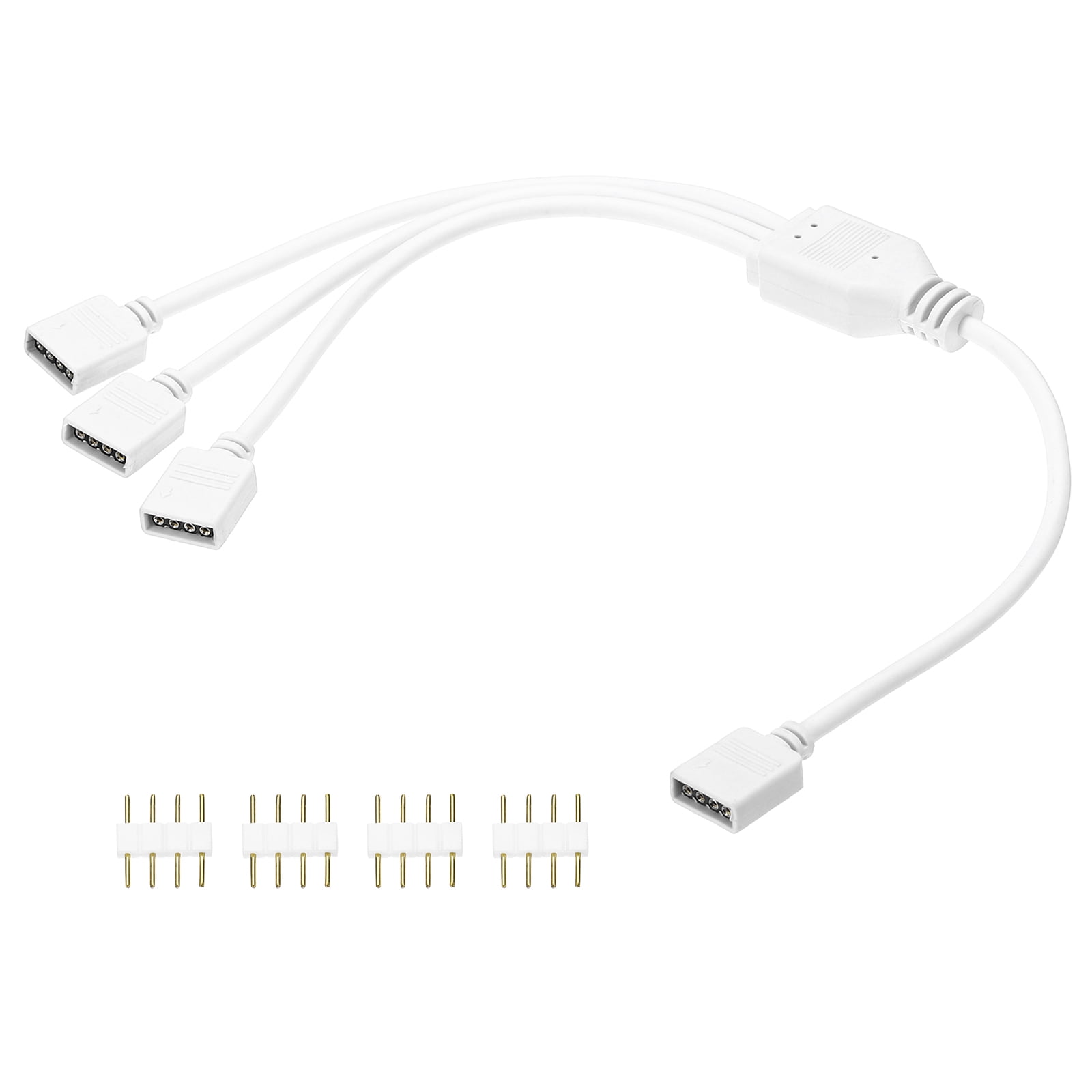 Uxcell RGB Splitter Cable, 12V 12" 4 Pin 1 to 3 Female to Female Power ...