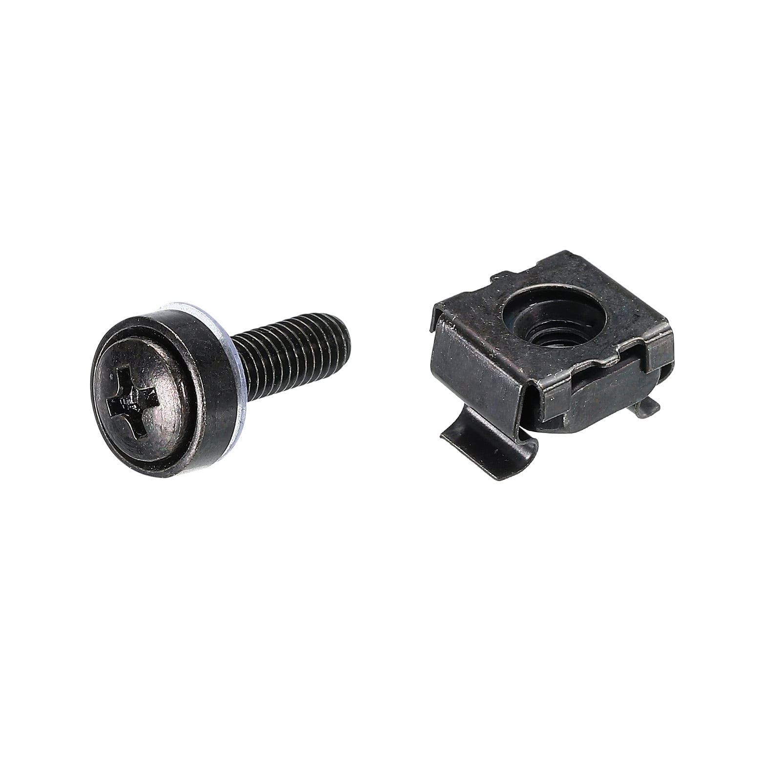 Uxcell Rack Mount Cage Nuts M5x15mm Mounting Screws Iron Zinc Plated ...