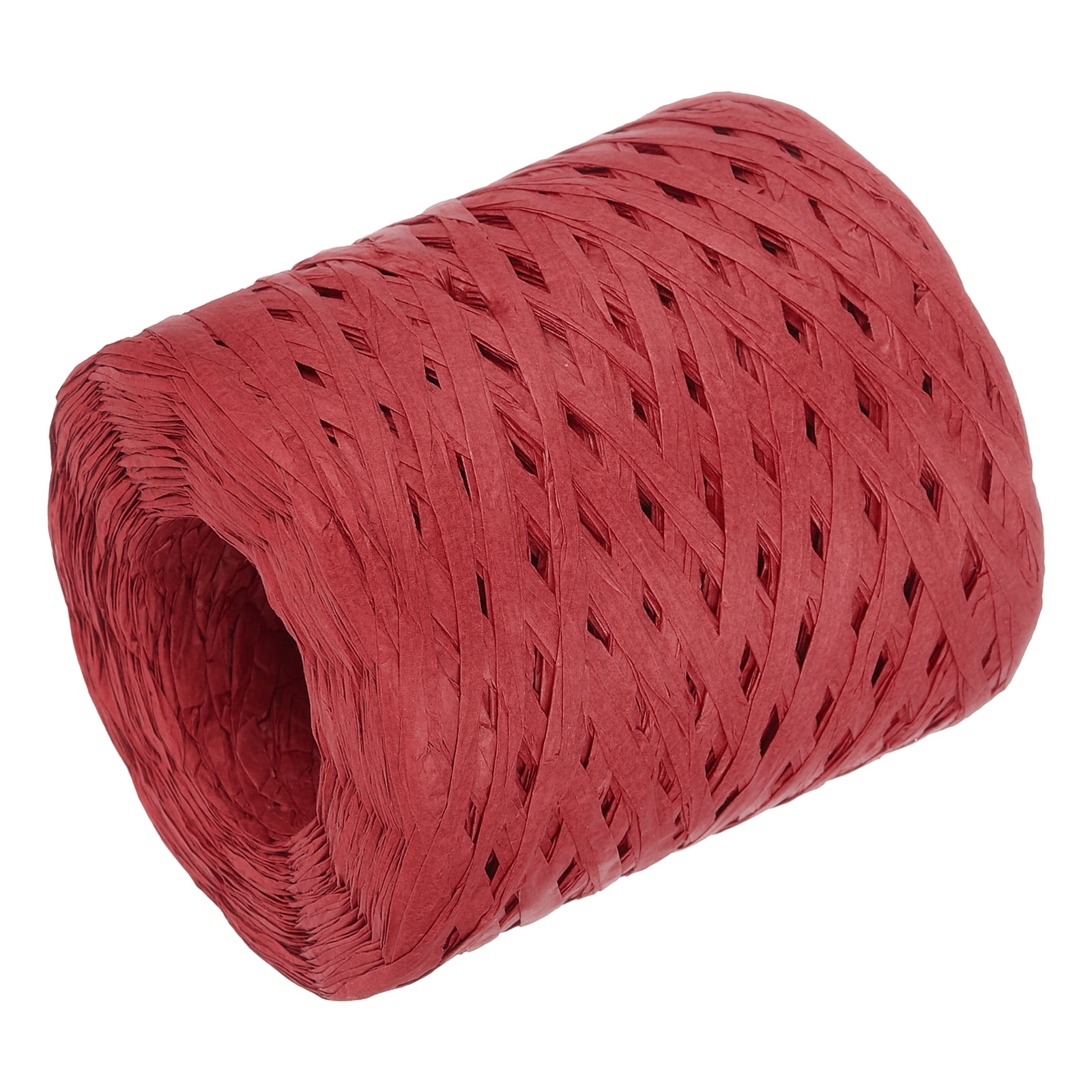 Uxcell Raffia Paper Craft Rope Ribbon 219 Yards Red for Decoration ...